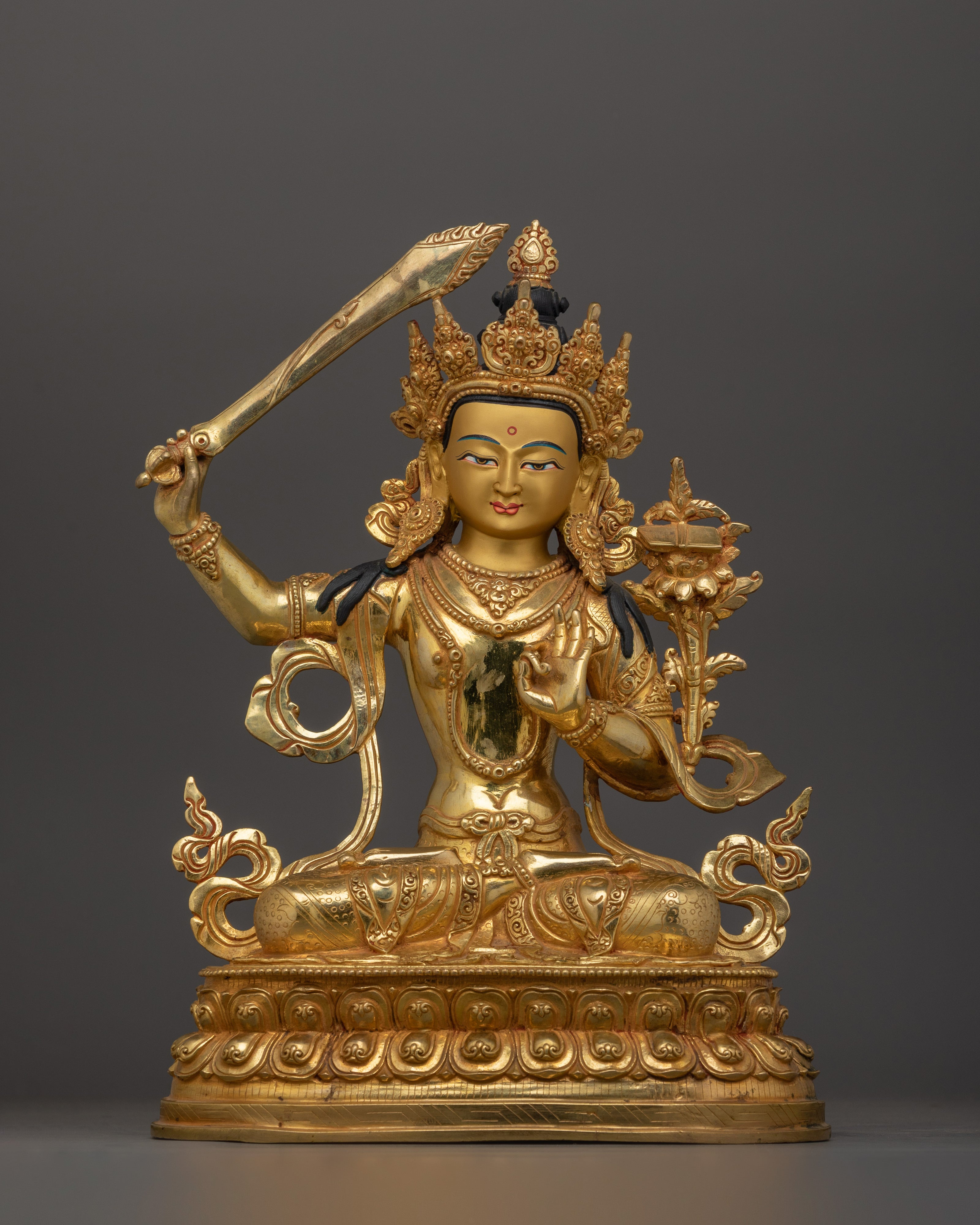 The Statue of Sacred Manjushri With Sword of Wisdom | Symbolizing Wisd