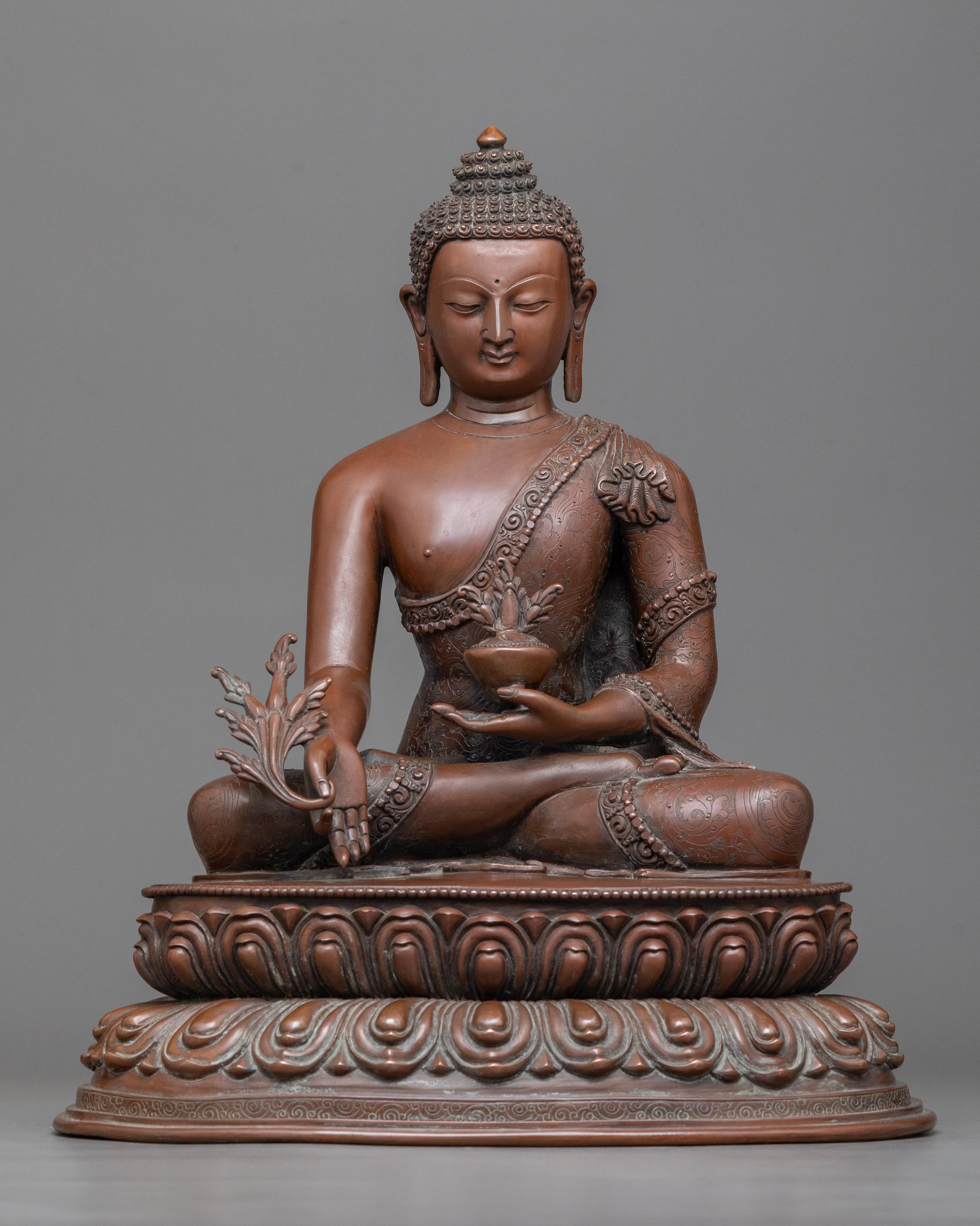 Medicine Budda Sculpture | An Oxidized Copper Beacon of Healing