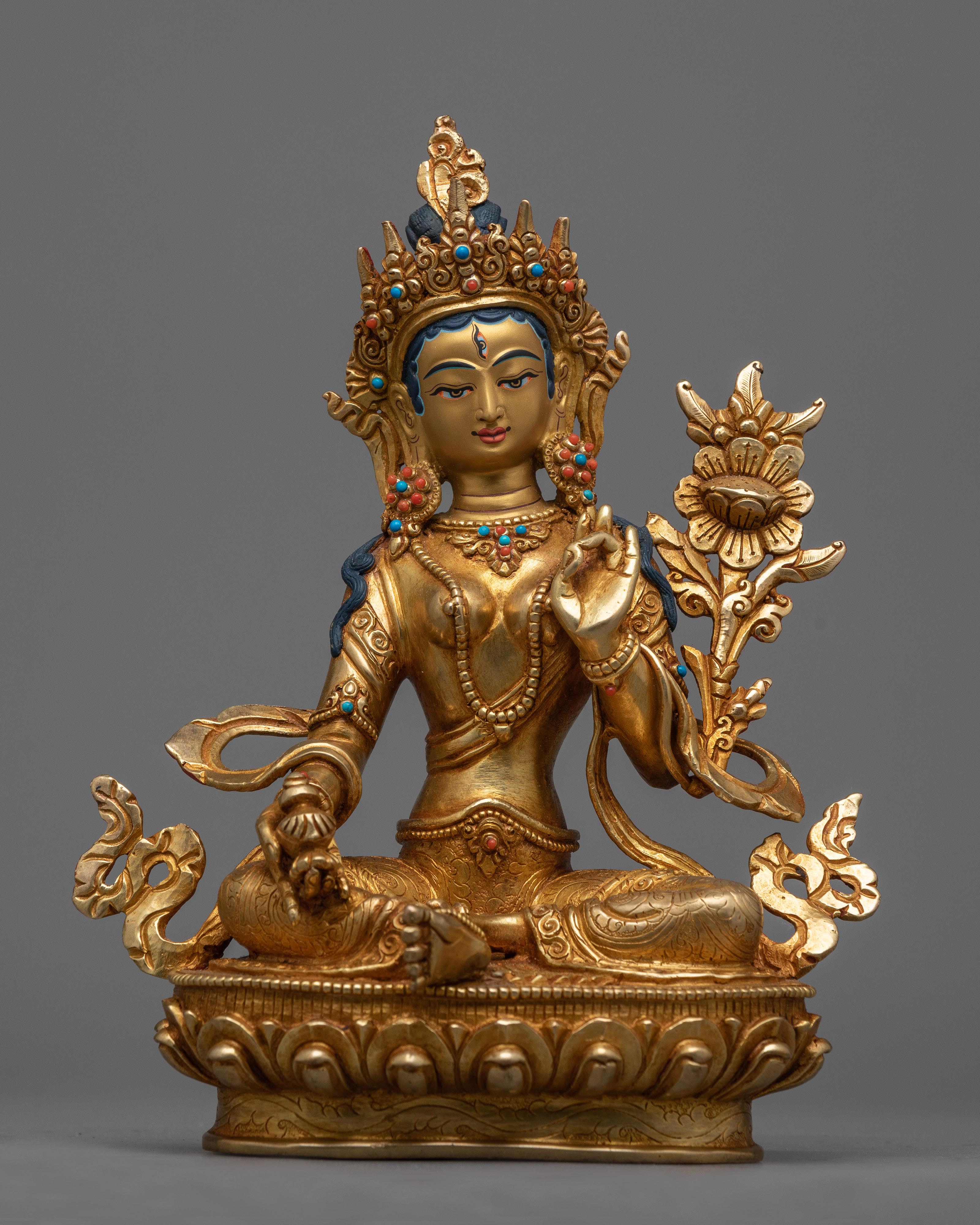 Radiant Red Tara Sculpture | A Beacon of Feminine Power