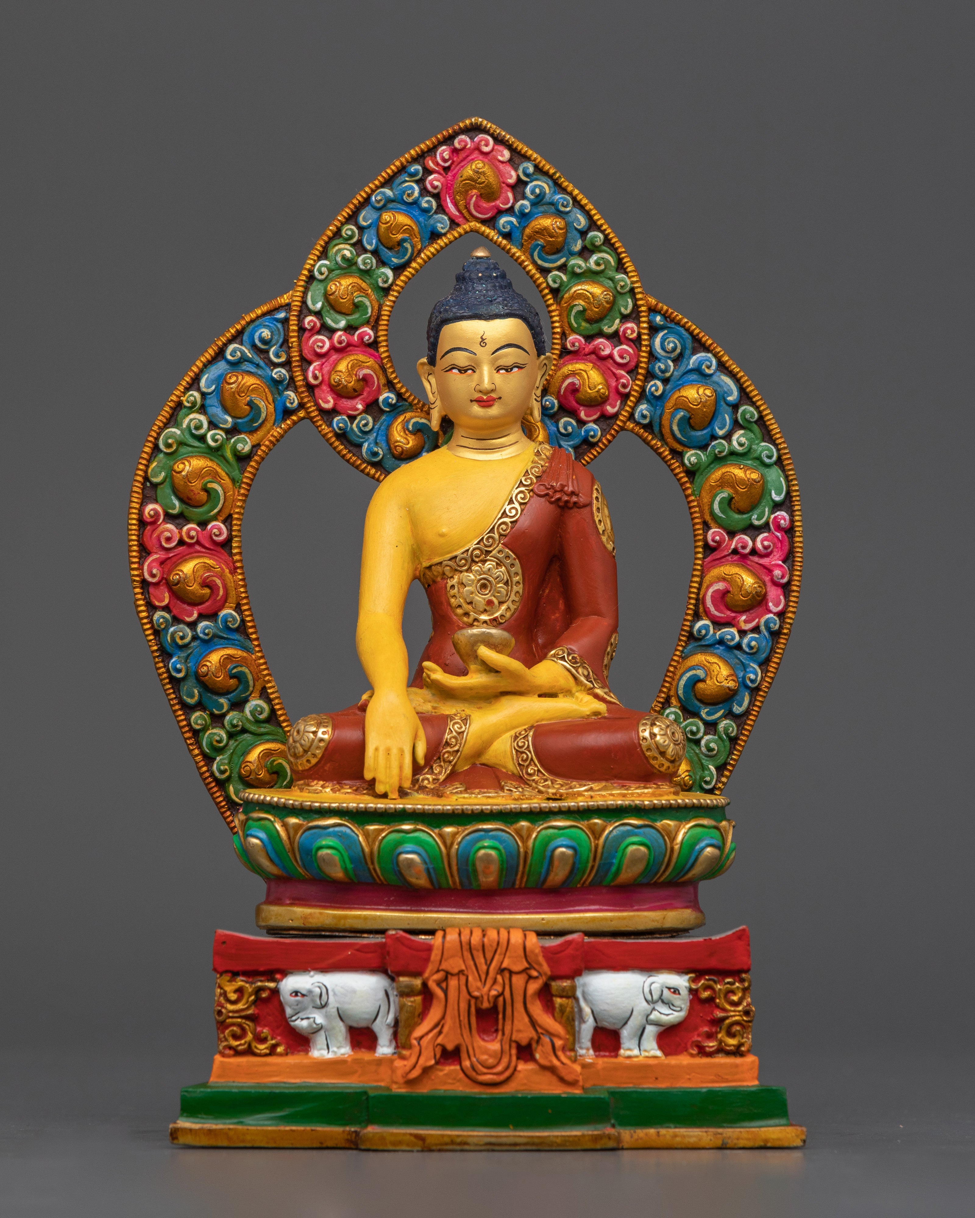 Shakyamuni Buddha in Throne Statue | Meditation Sculpture