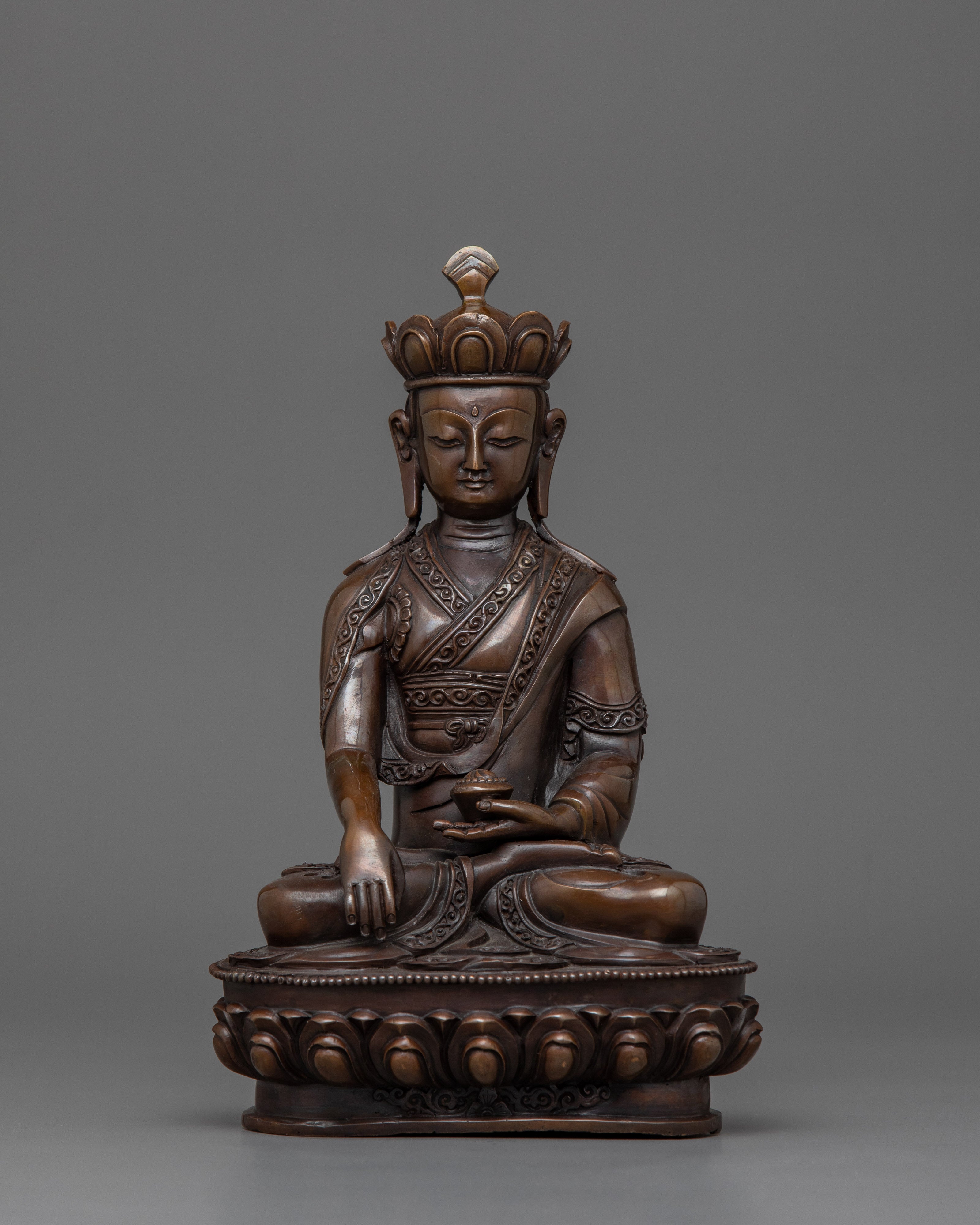 Oxidized 9.1 Inches Karma Statue | Head of Karma Kagyu Lineage