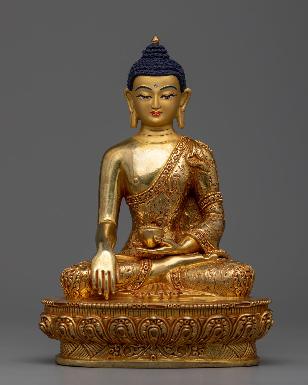 Shakyamuni Buddha Gold Gilded Sculpture | Ignite Serenity with our Sta