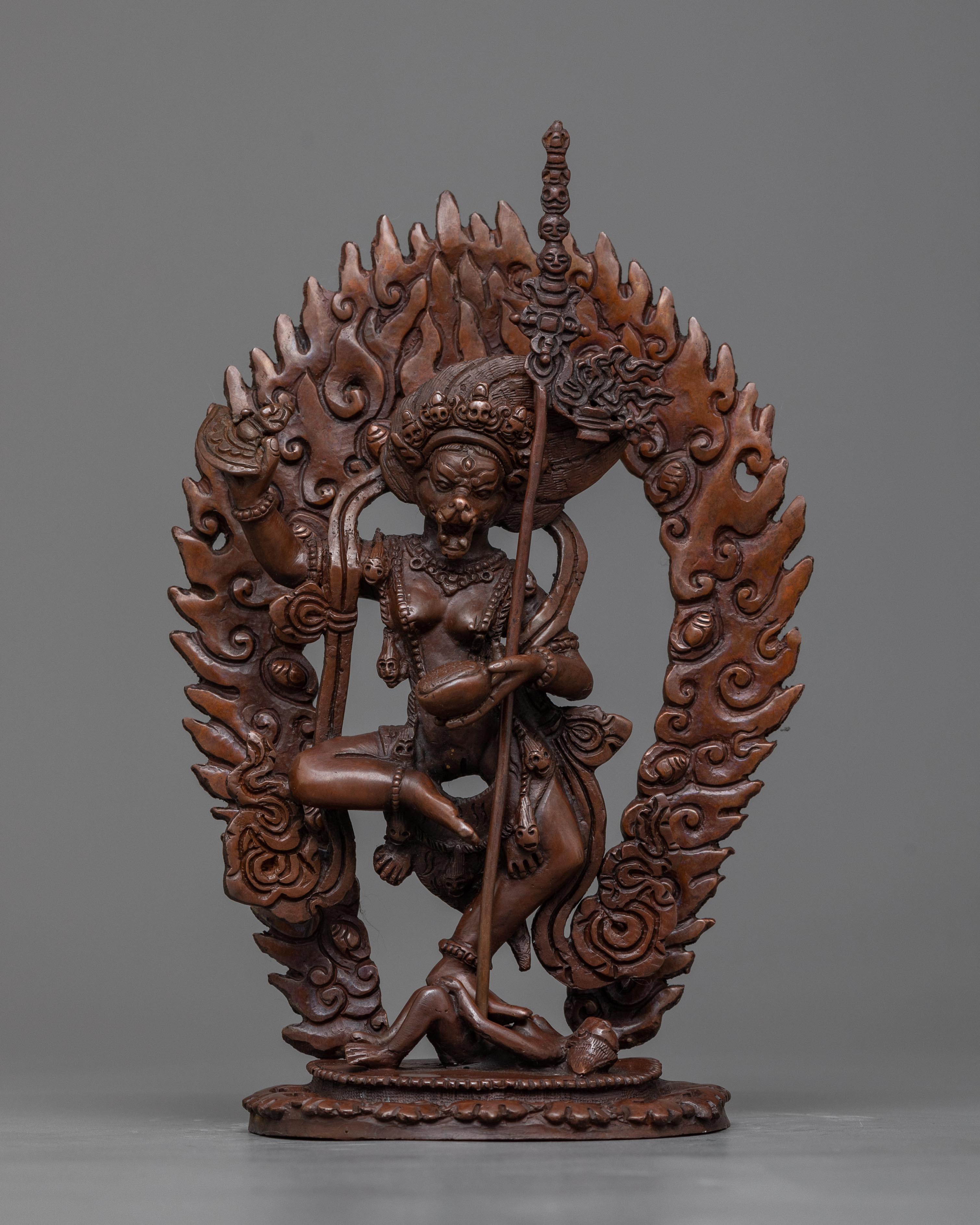 Simhamukha Dakini Sculpture | The Lion-Faced Guardian