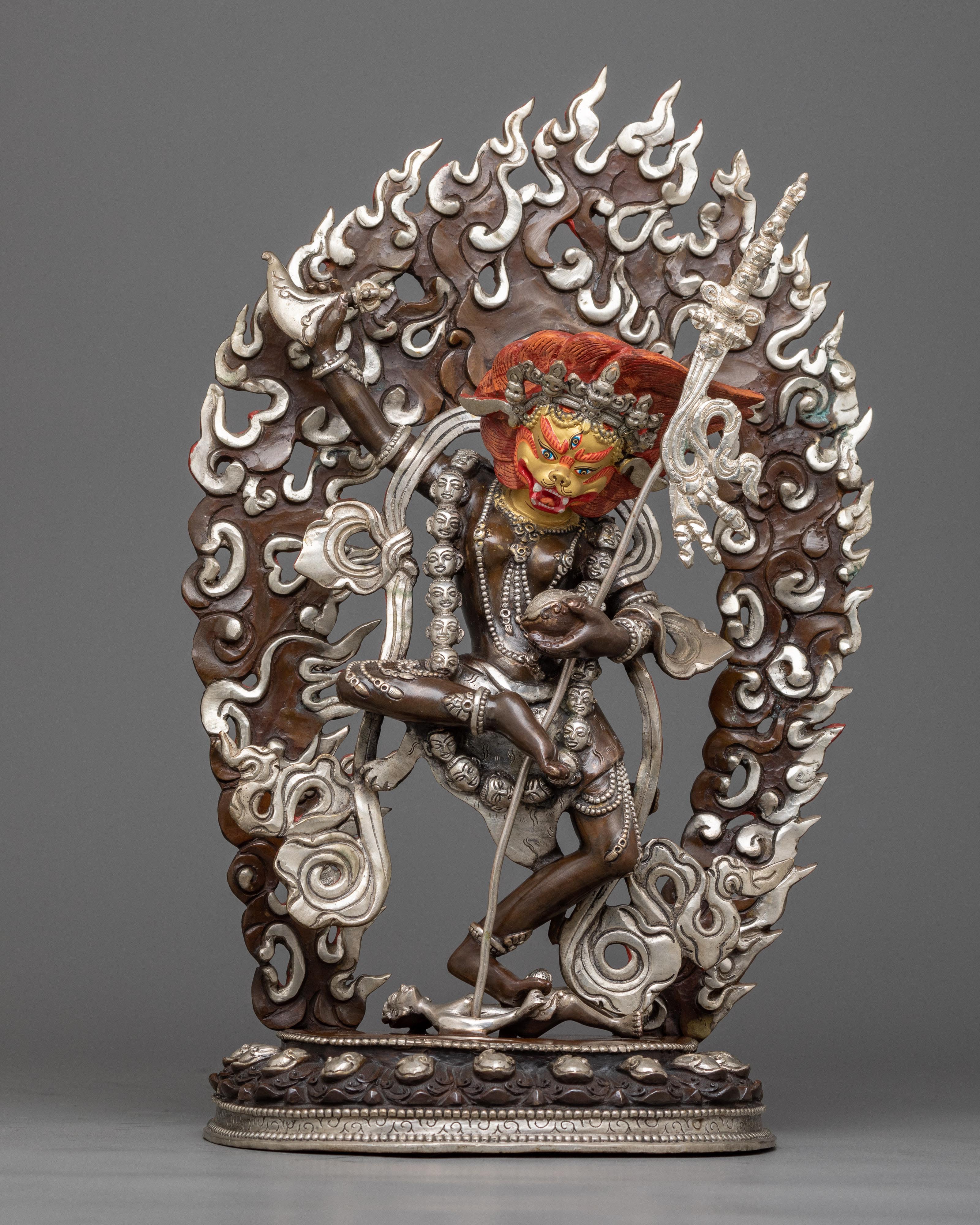 Simhamukha Artwork in Silver | A Powerful Symbol of Liberation and Wis