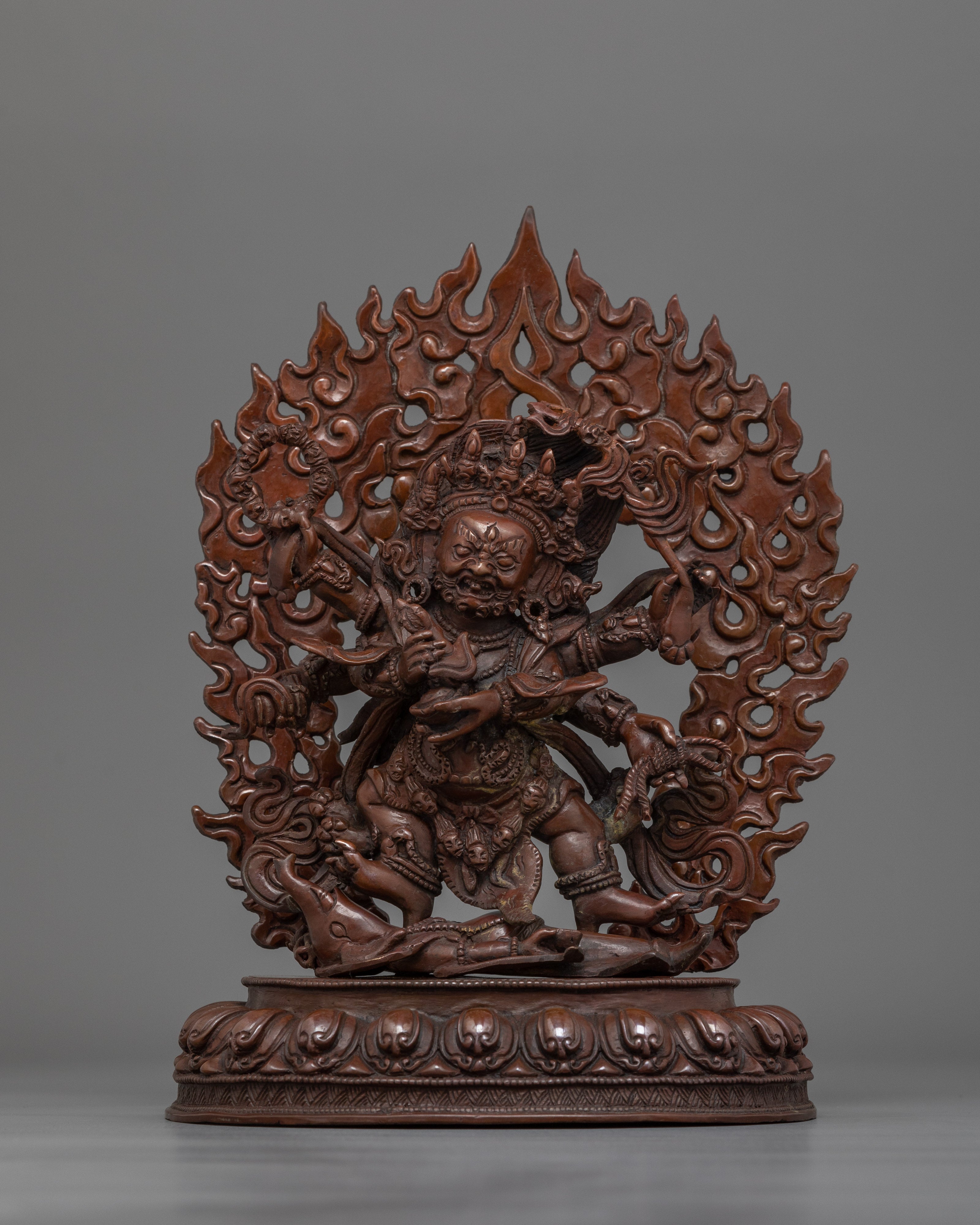 Buddhist Protector Wrathful Deity Six Armed Mahakala | Guardian of Spi