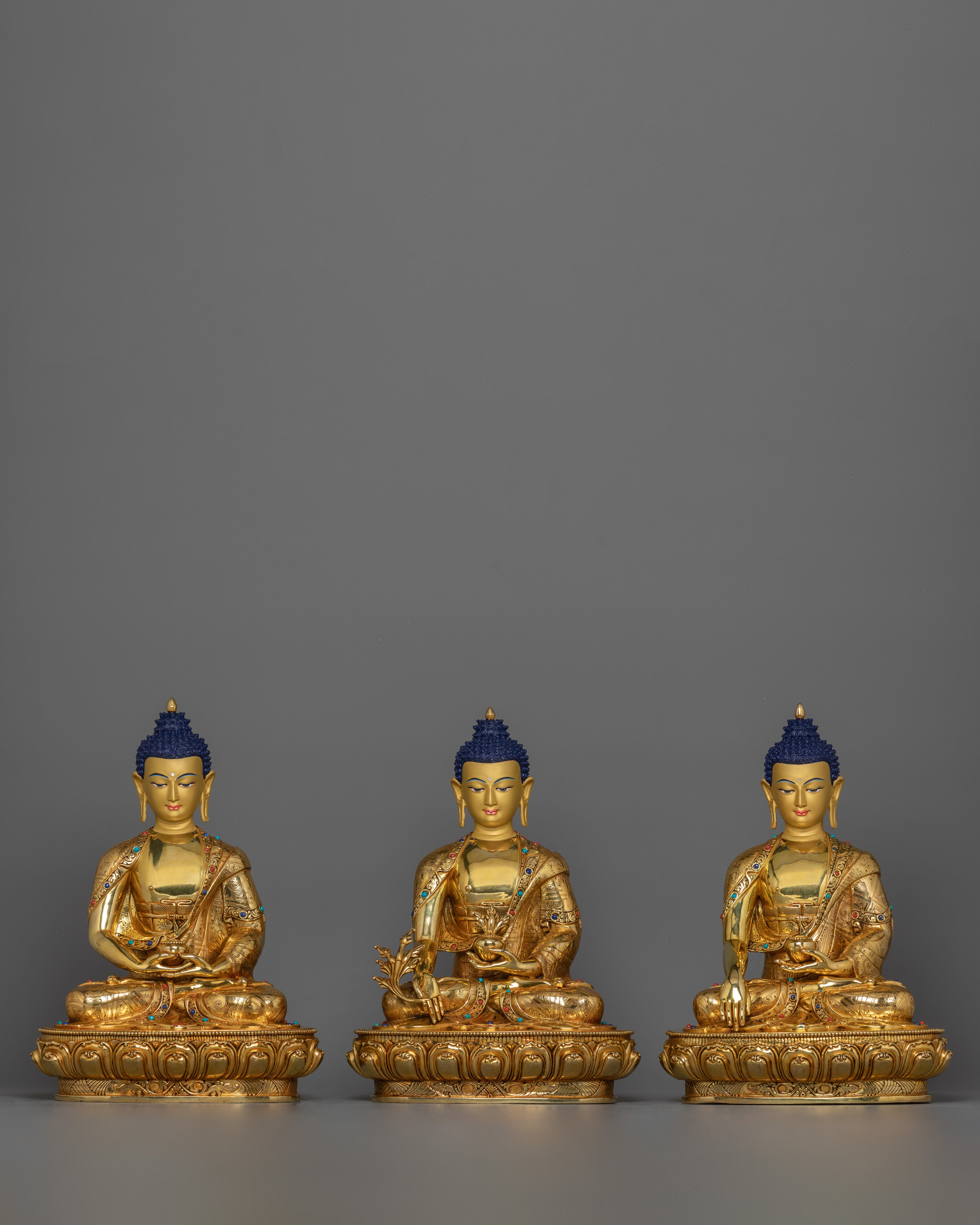 Three Buddha Set for Meditation | Symbolizing Harmony, Enlightenment a