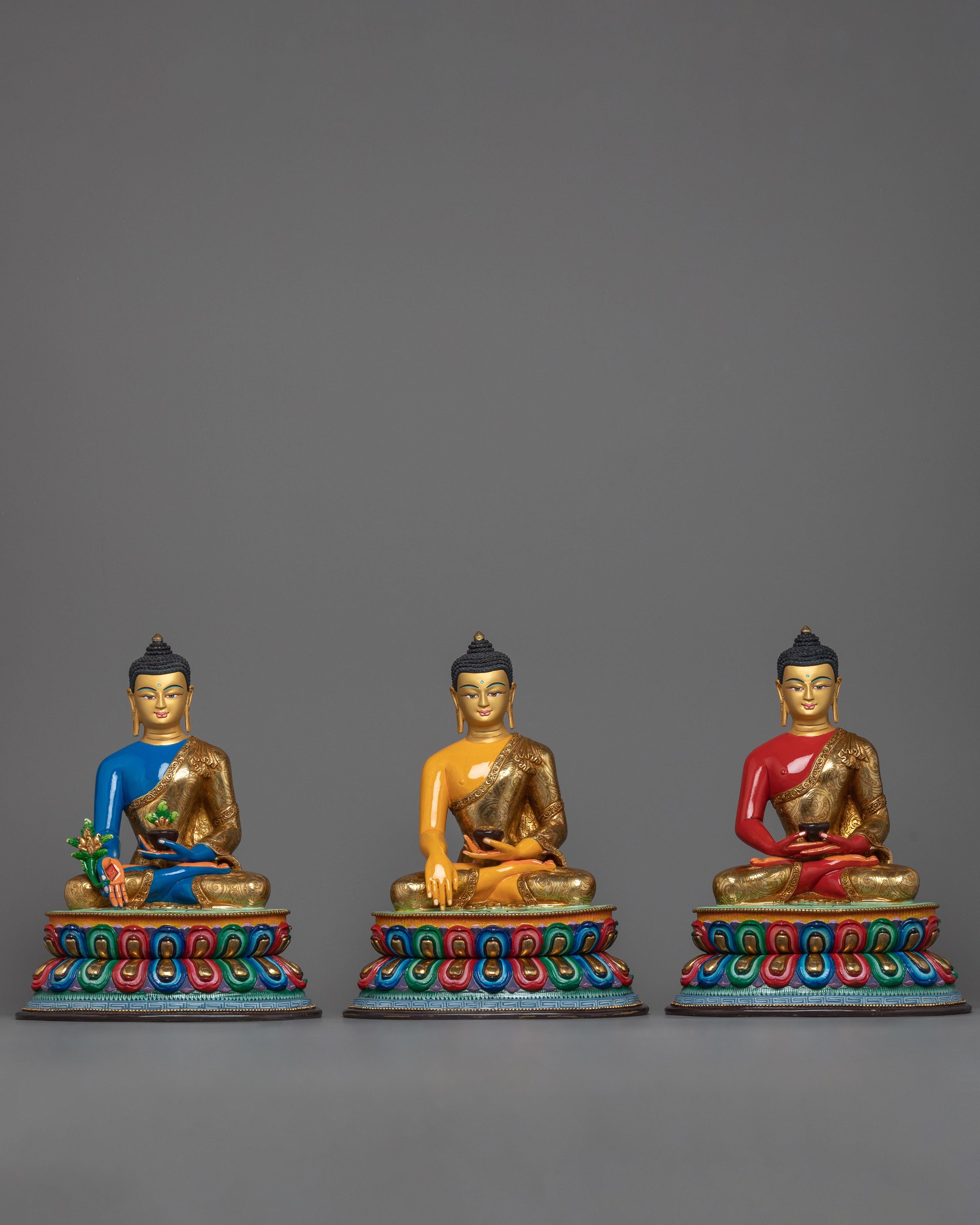 Trio of Buddha Statues | Traditionally Handmade
