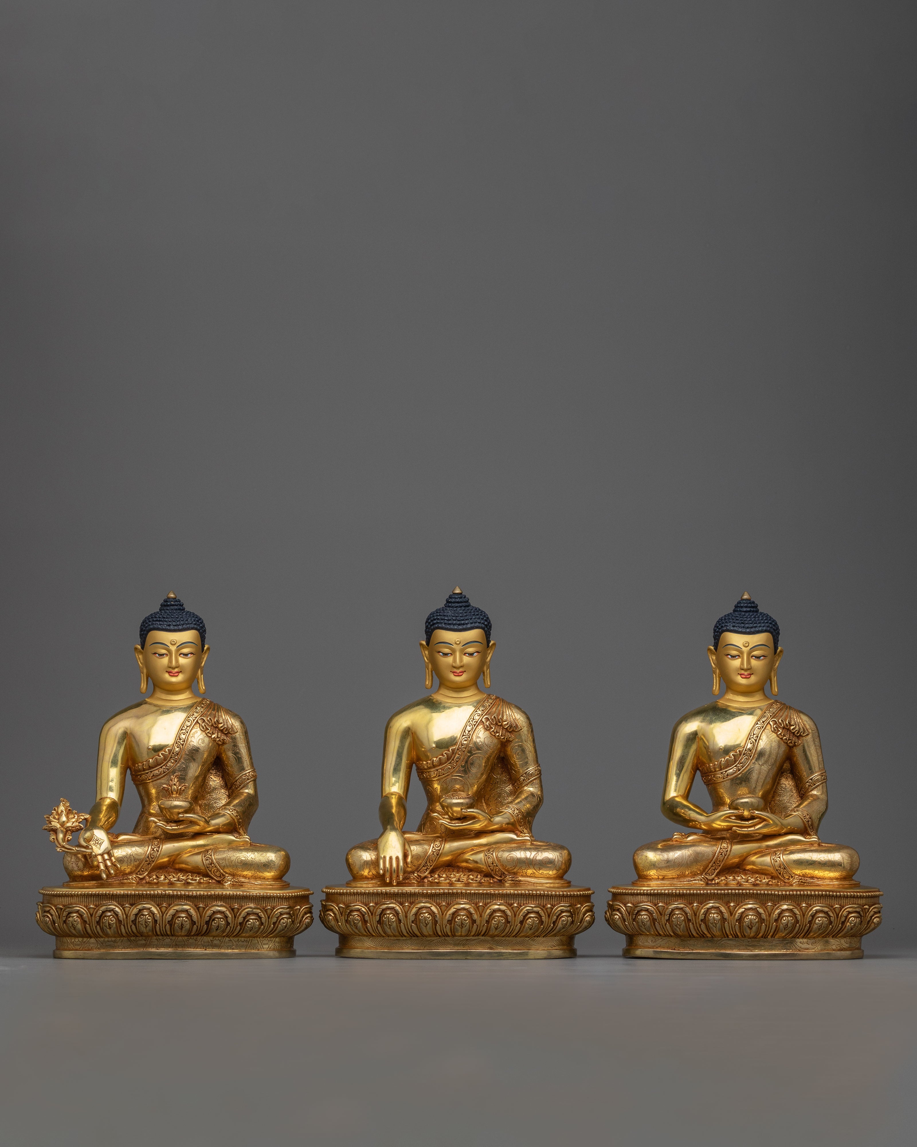 Three Buddha Set Statue | Medicine Buddha, Shakyamuni Buddha, Amitabha