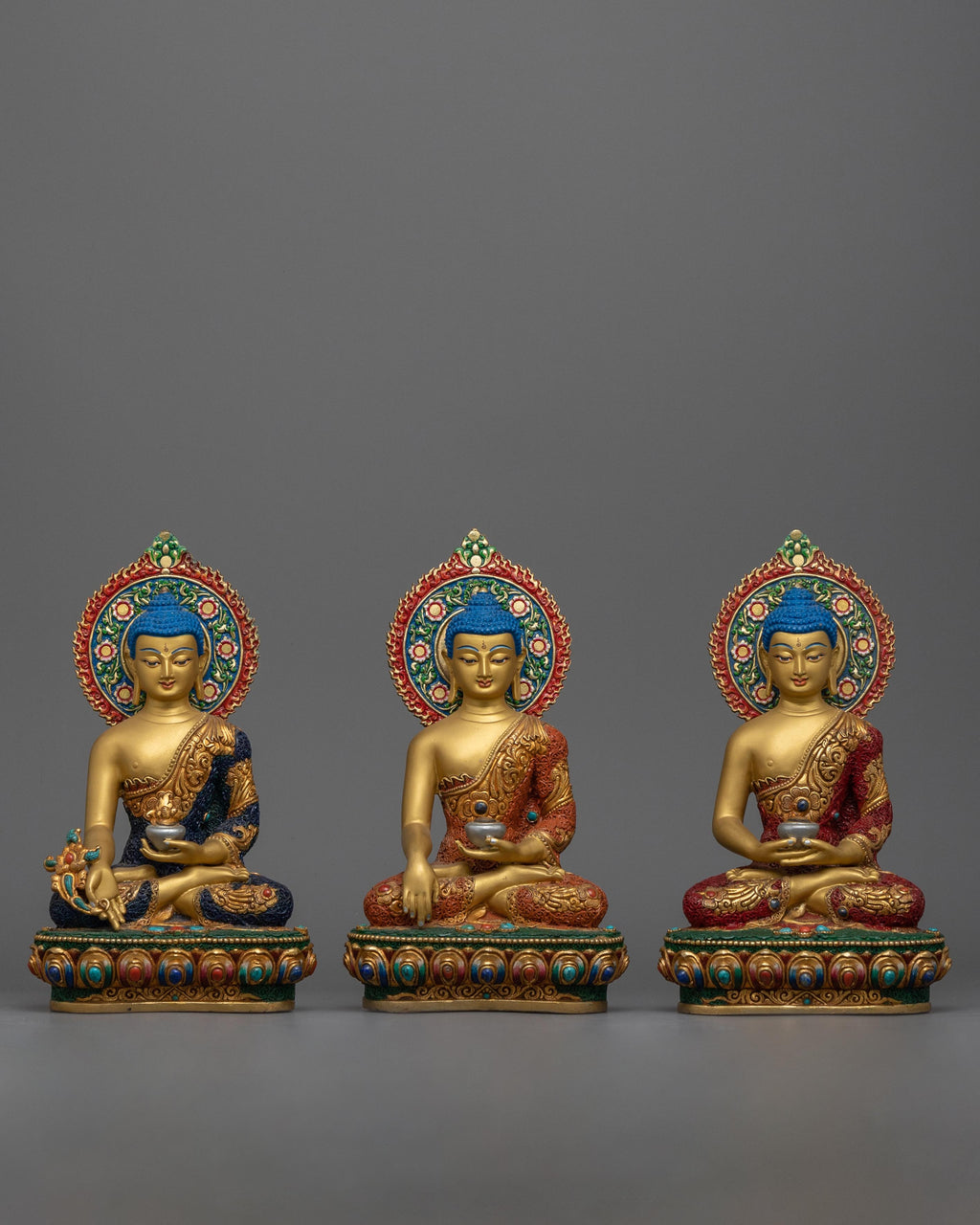 Set of 3 Buddhas "Triad of Buddha Statues" | Immerse in Tranquility wi