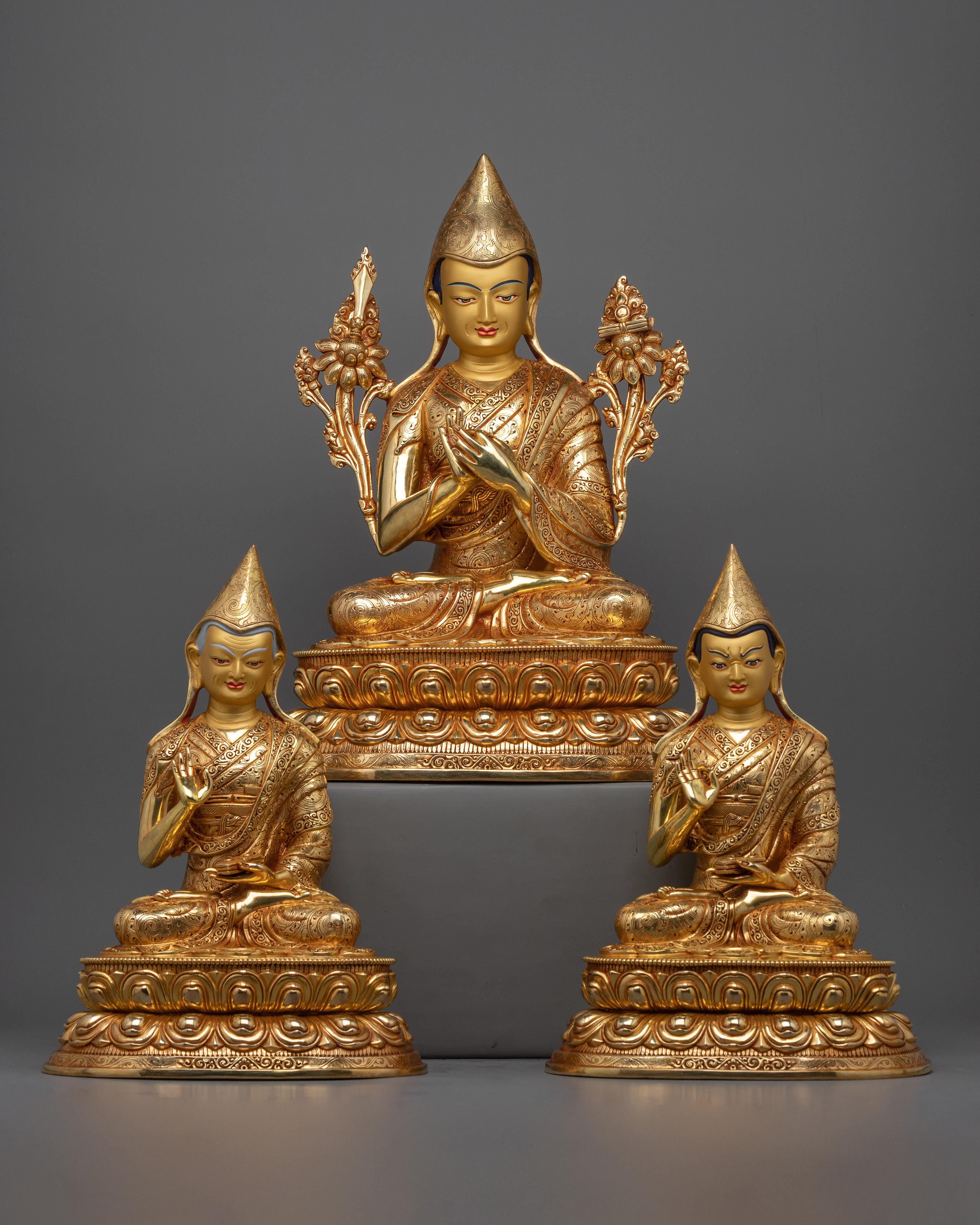 Tsongkhapa and Two Disciples | Illuminating Wisdom | Gelug Lineage
