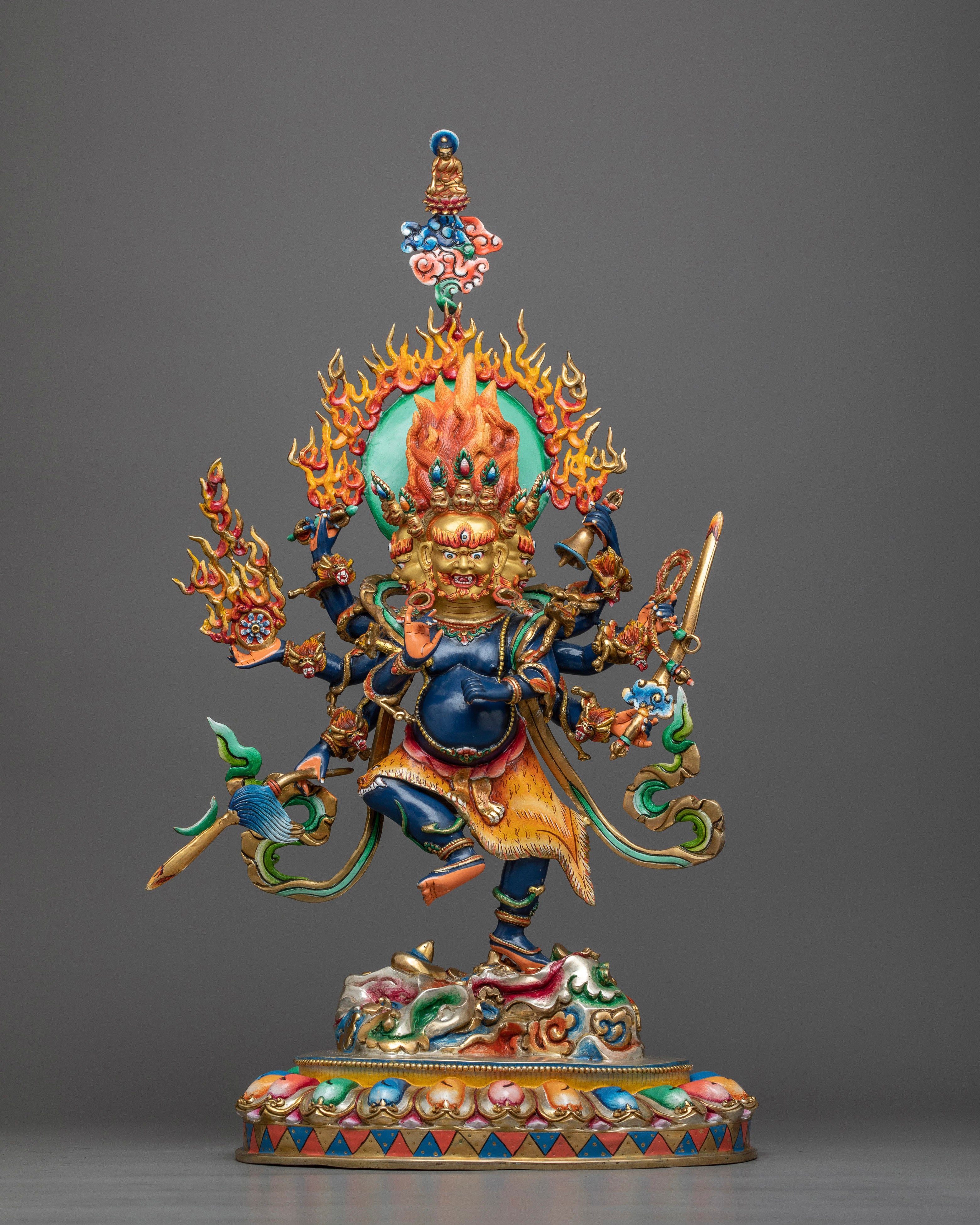 Vajra Krodha Mahabala Ucchusma Statue | A Golden Symbol of Fierce Prot