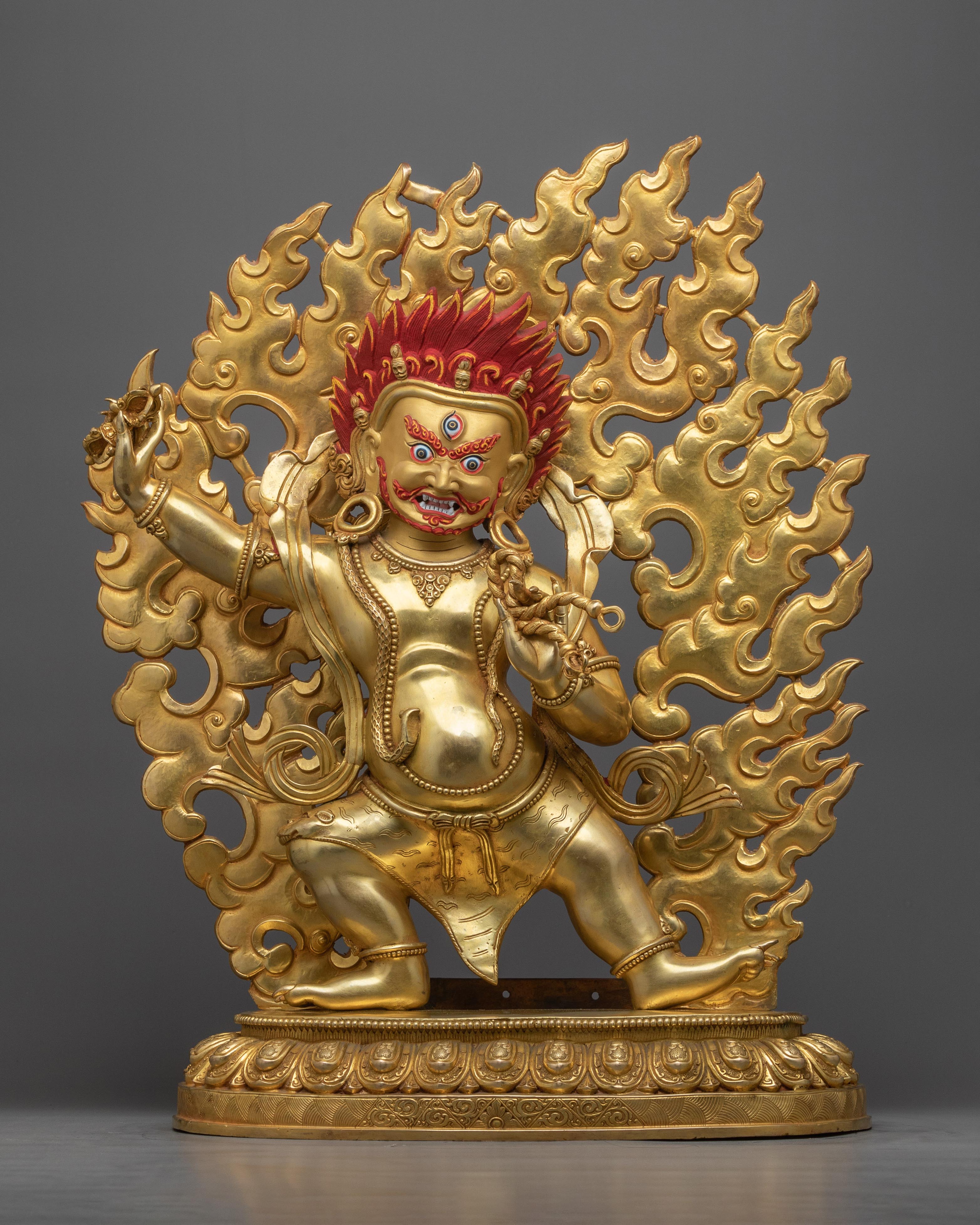 Vajrapani Sculpture in 24K Gold | Guardian of Spiritual Strength