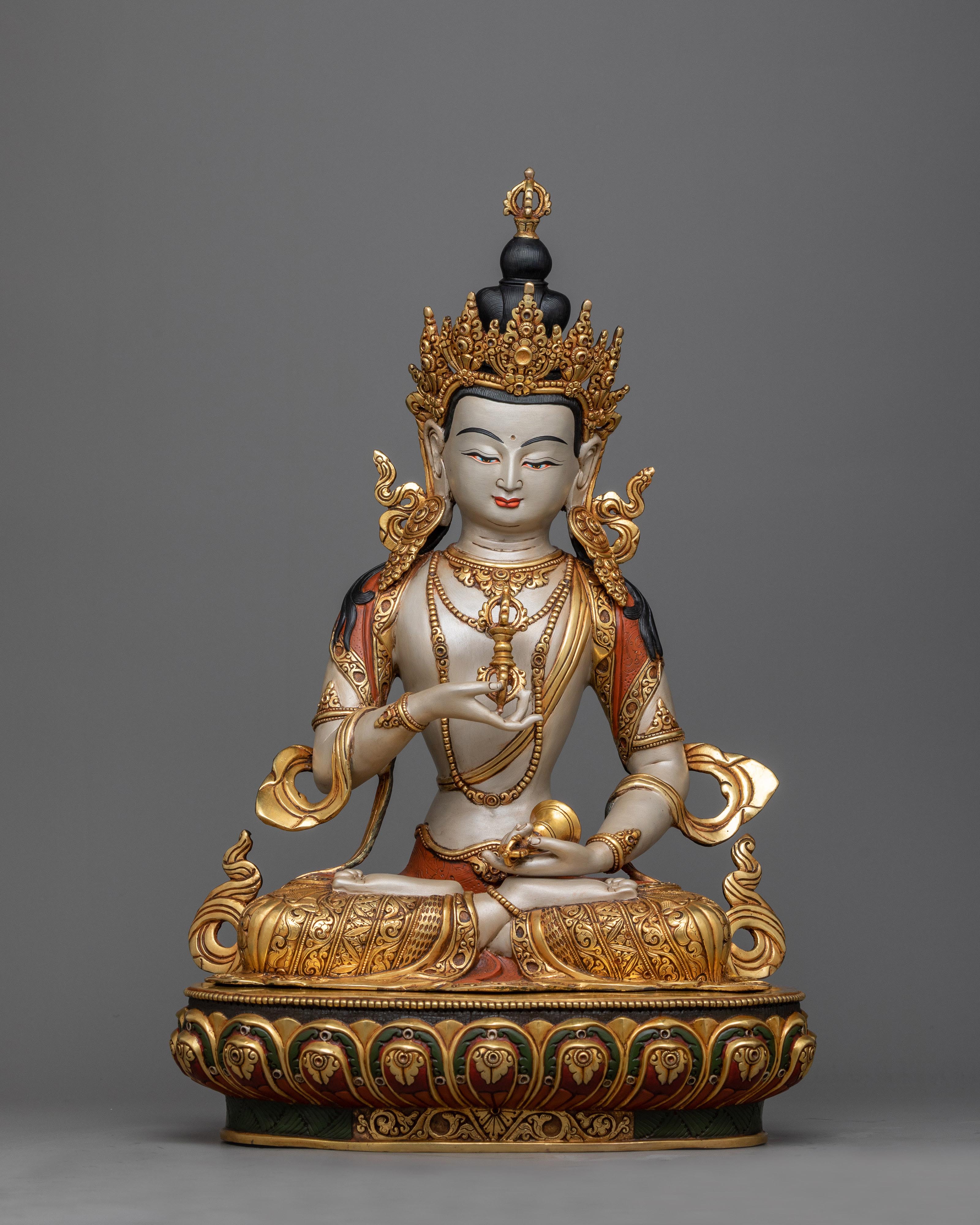 Sacred Vajrasattva Statue | 24K Gold Gilded Emblem of Purification