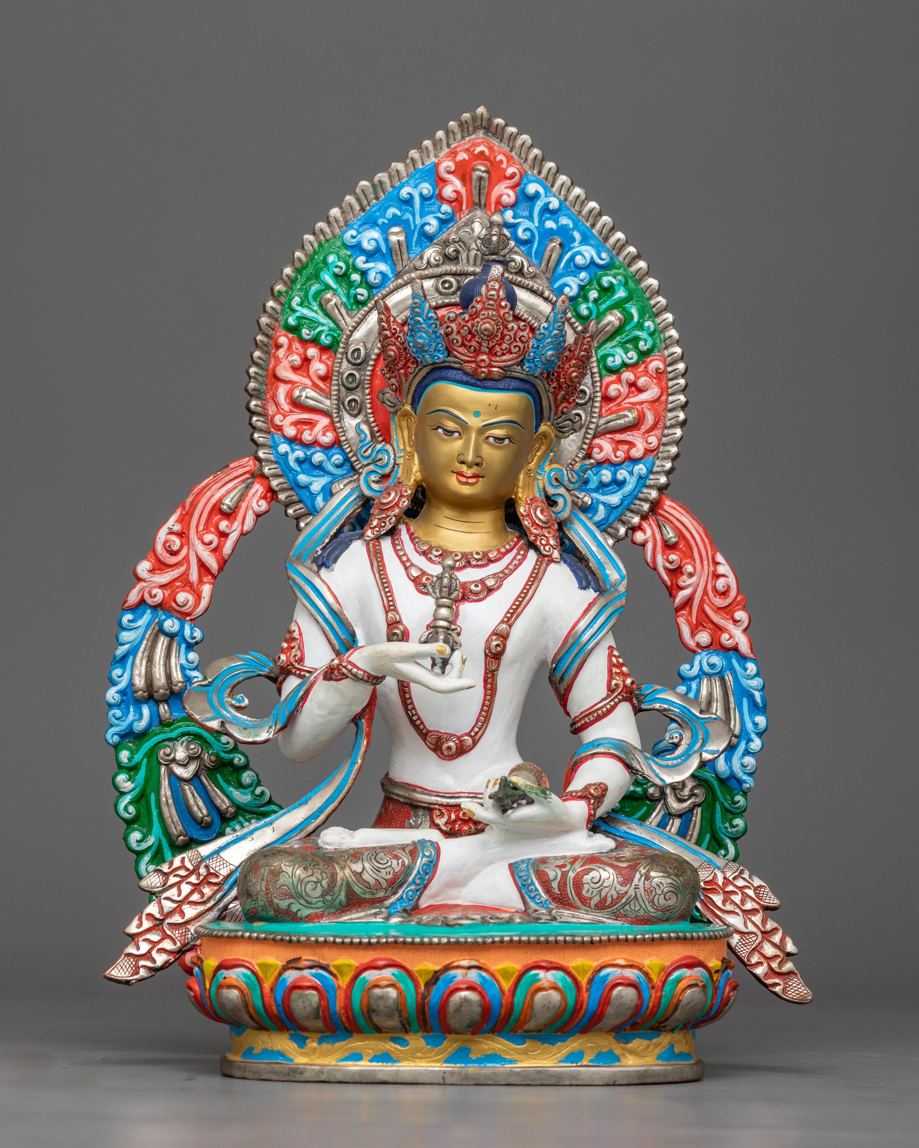 White Vajrasattva Statue | Symbol of Purity | Vajrayana Buddhism Deity