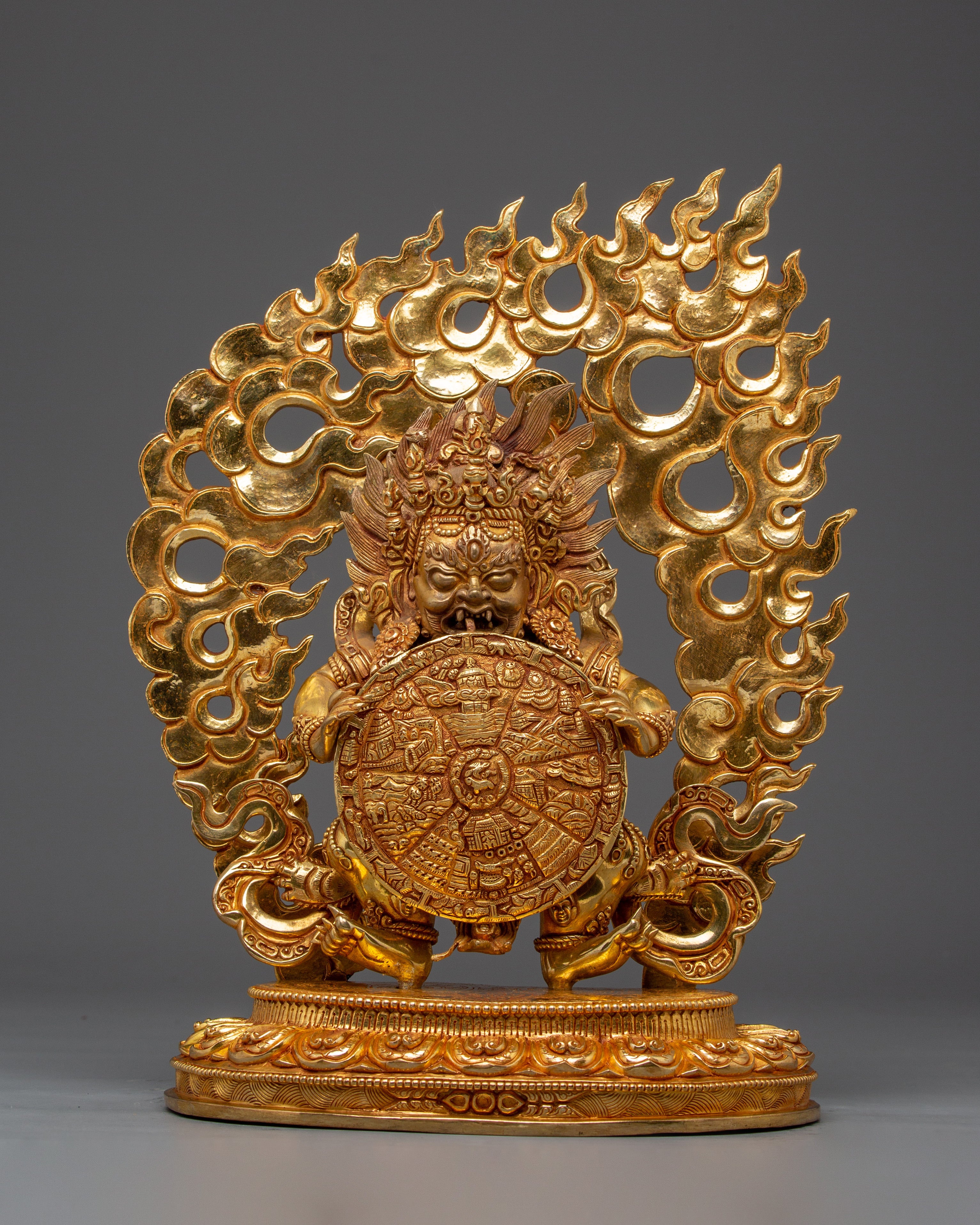 Wheel of Life Buddhist Statue | Tibetan Art for Altar, Shrine & Spirit