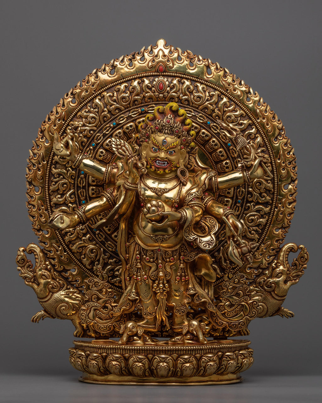 Enrich Your White Mahakala Sadhana | Our Majestic 24k Gold Gilded Stat