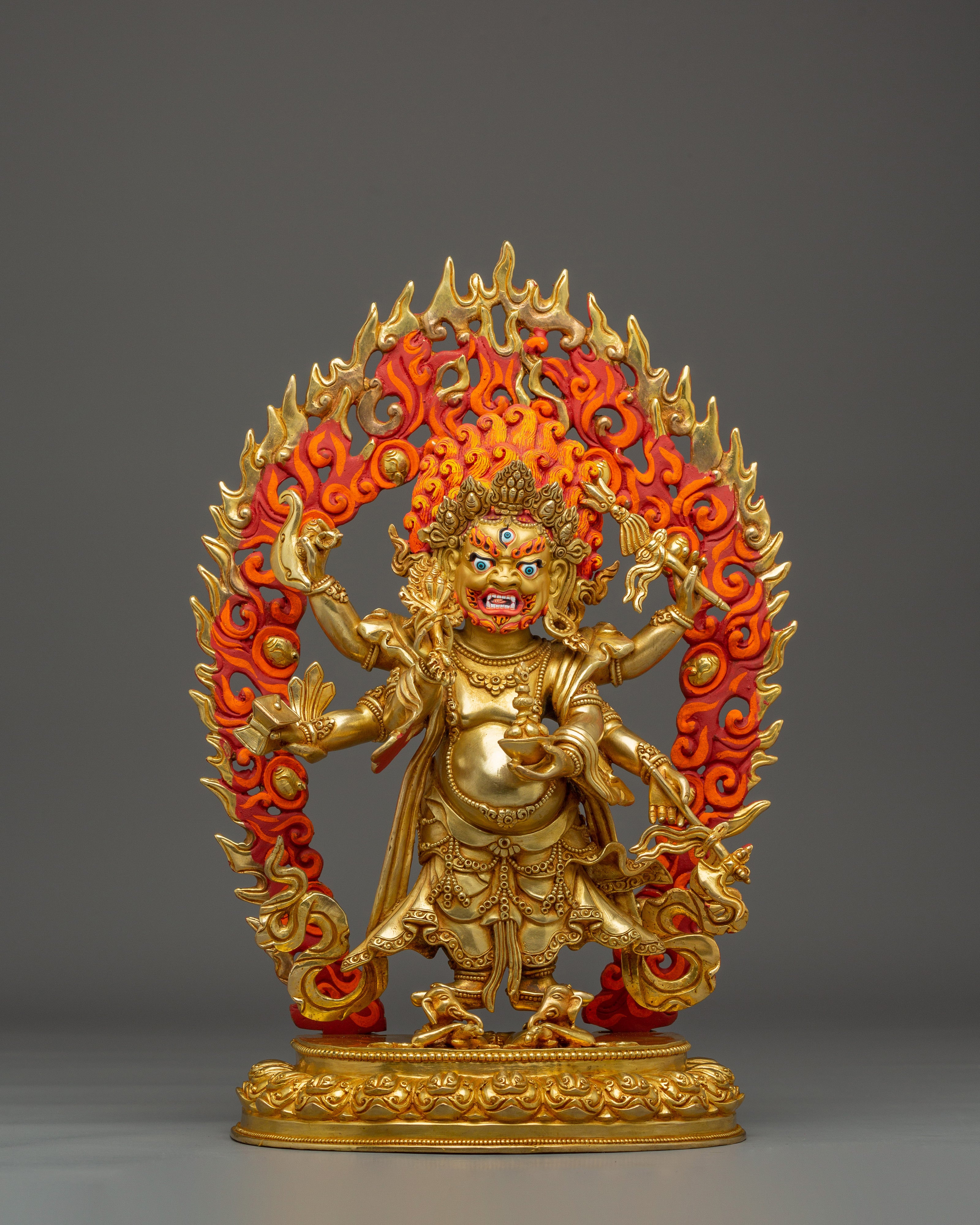 Tibetan protector deity White Mahakala | Nepalese Buddhist art