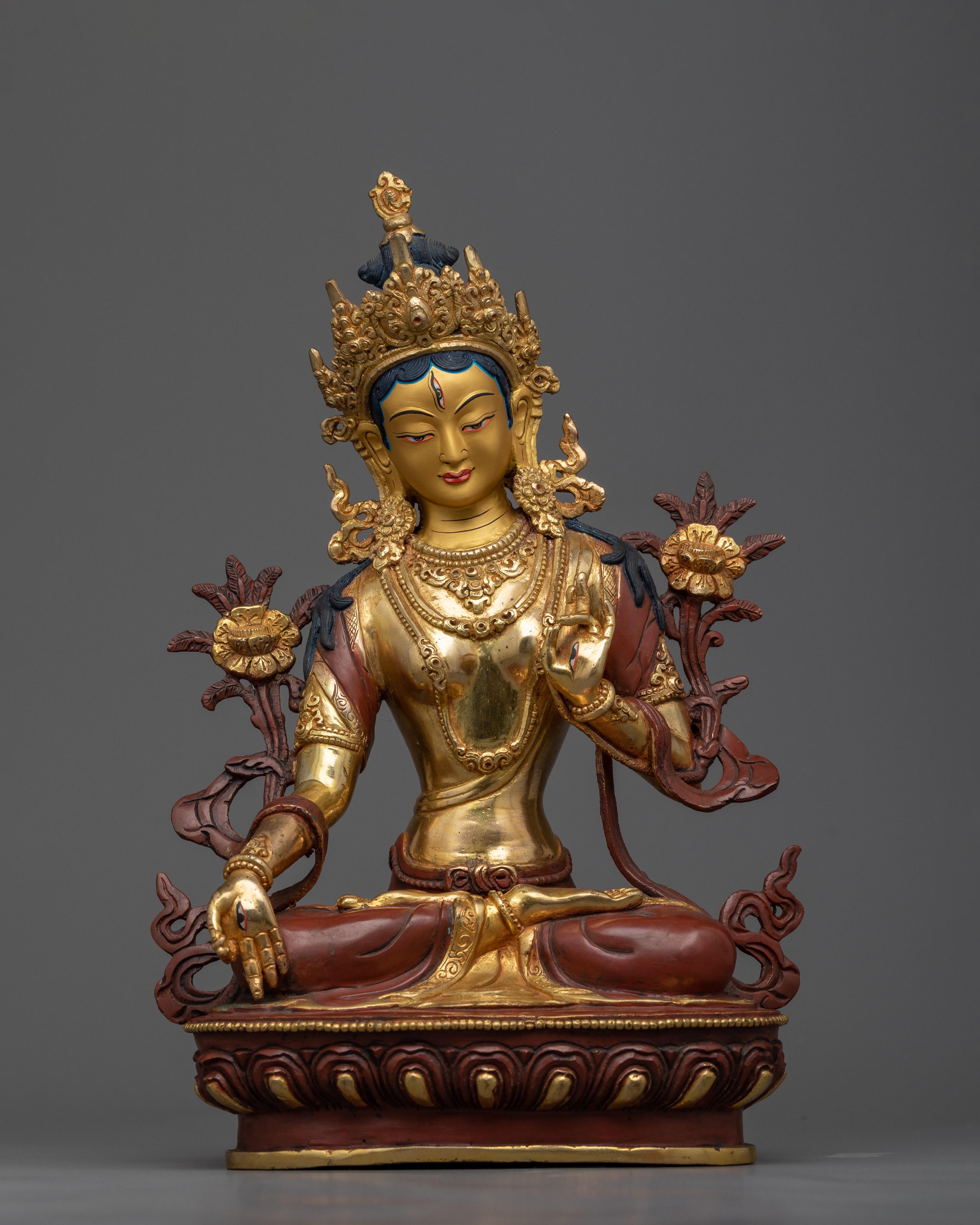 White Tara Long Life Statue | Female Enlightened Deity