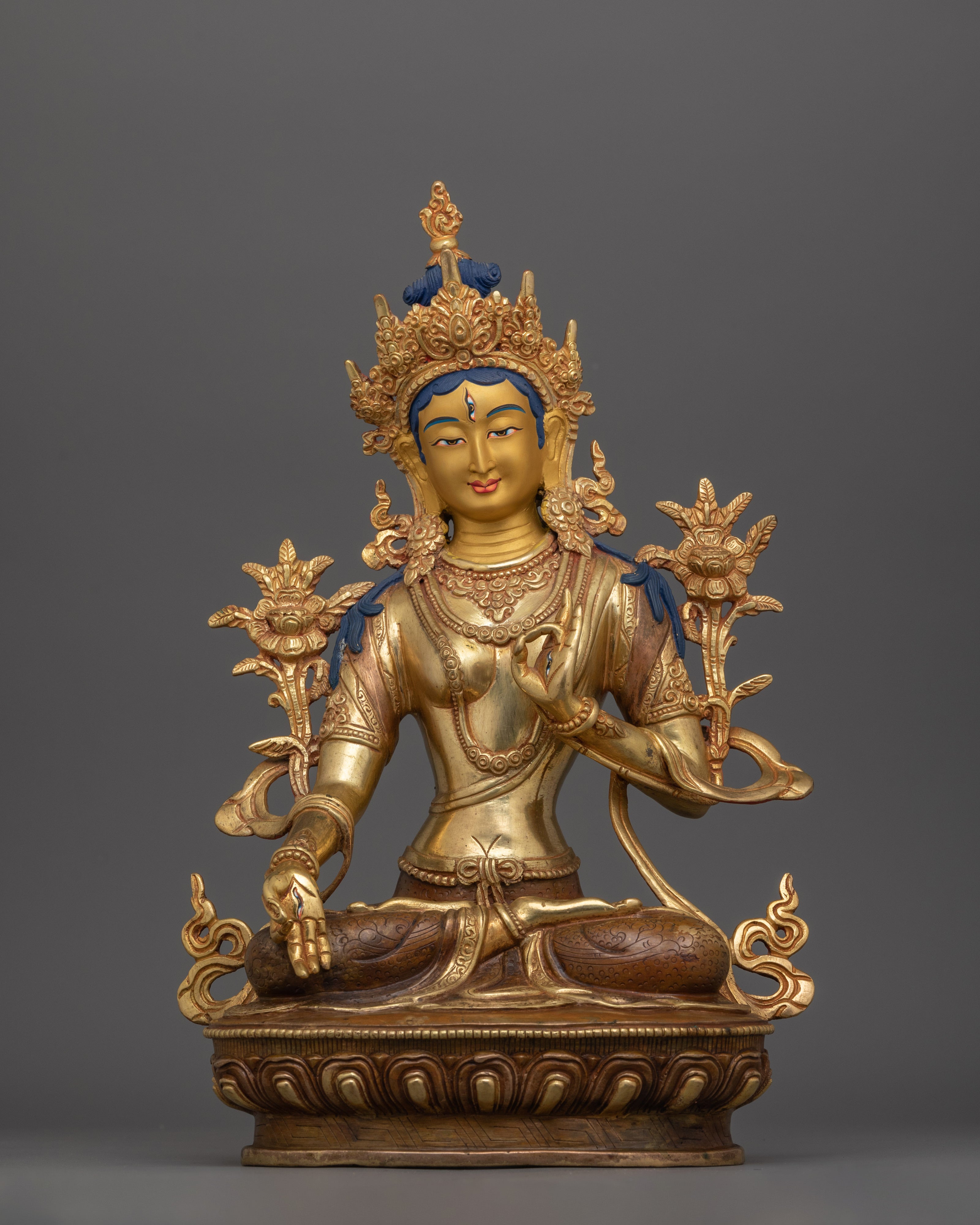 Seven-Eyed White Shyama Tara for Shrine | Guardian of Compassion