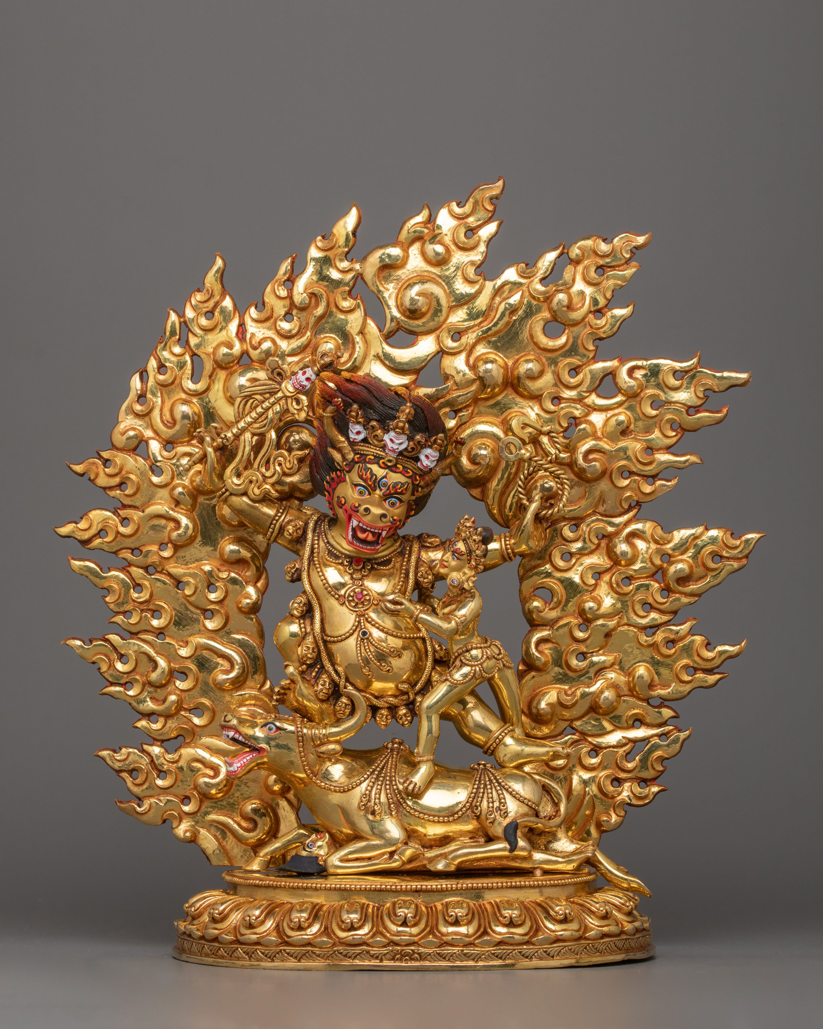 Wrathful Deity Yama Dharmaraja Figurine | Embodiment of Compassion