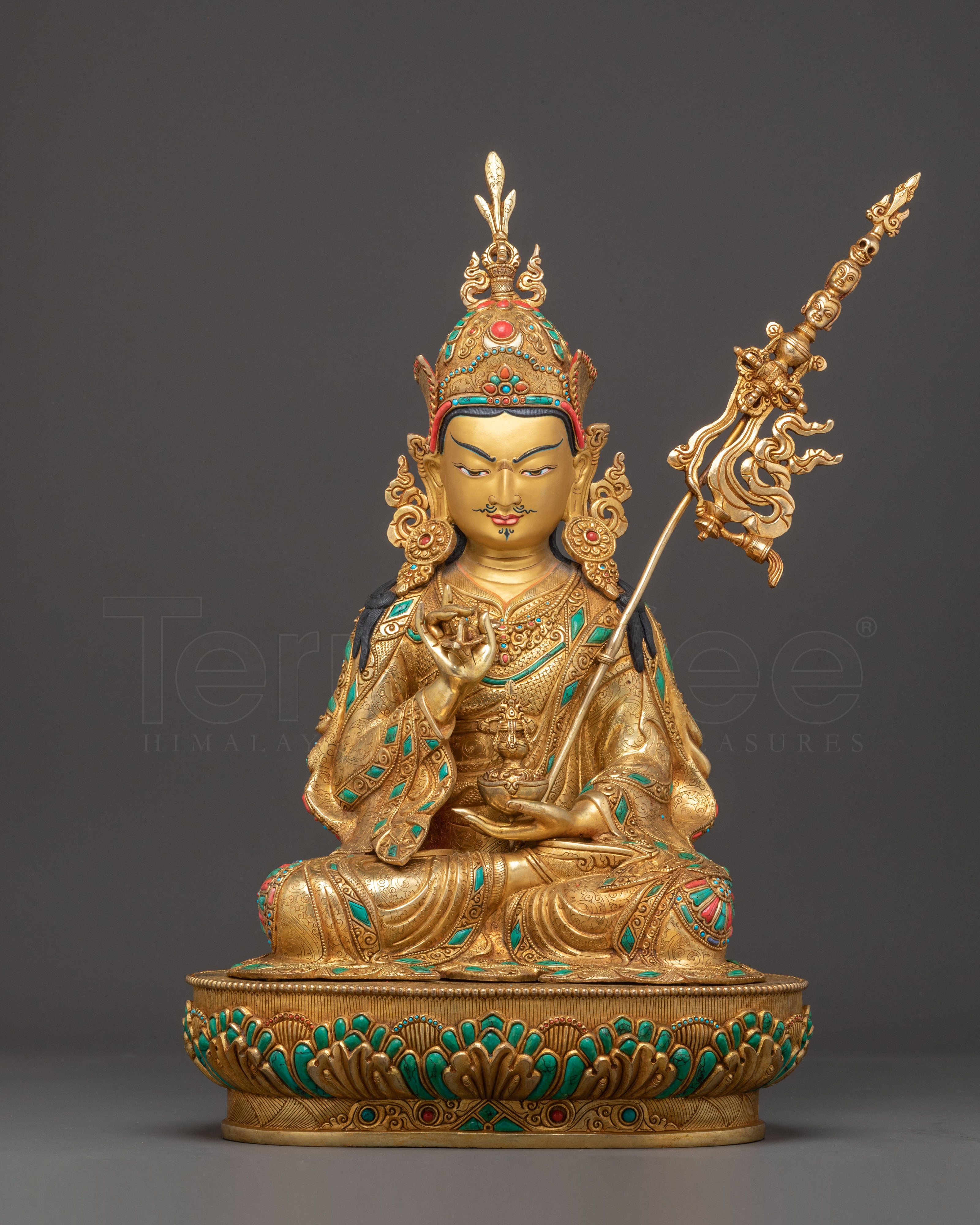 Blessing Guru Tsokye Dorje Statue | Radiant Gilded Masterpiece