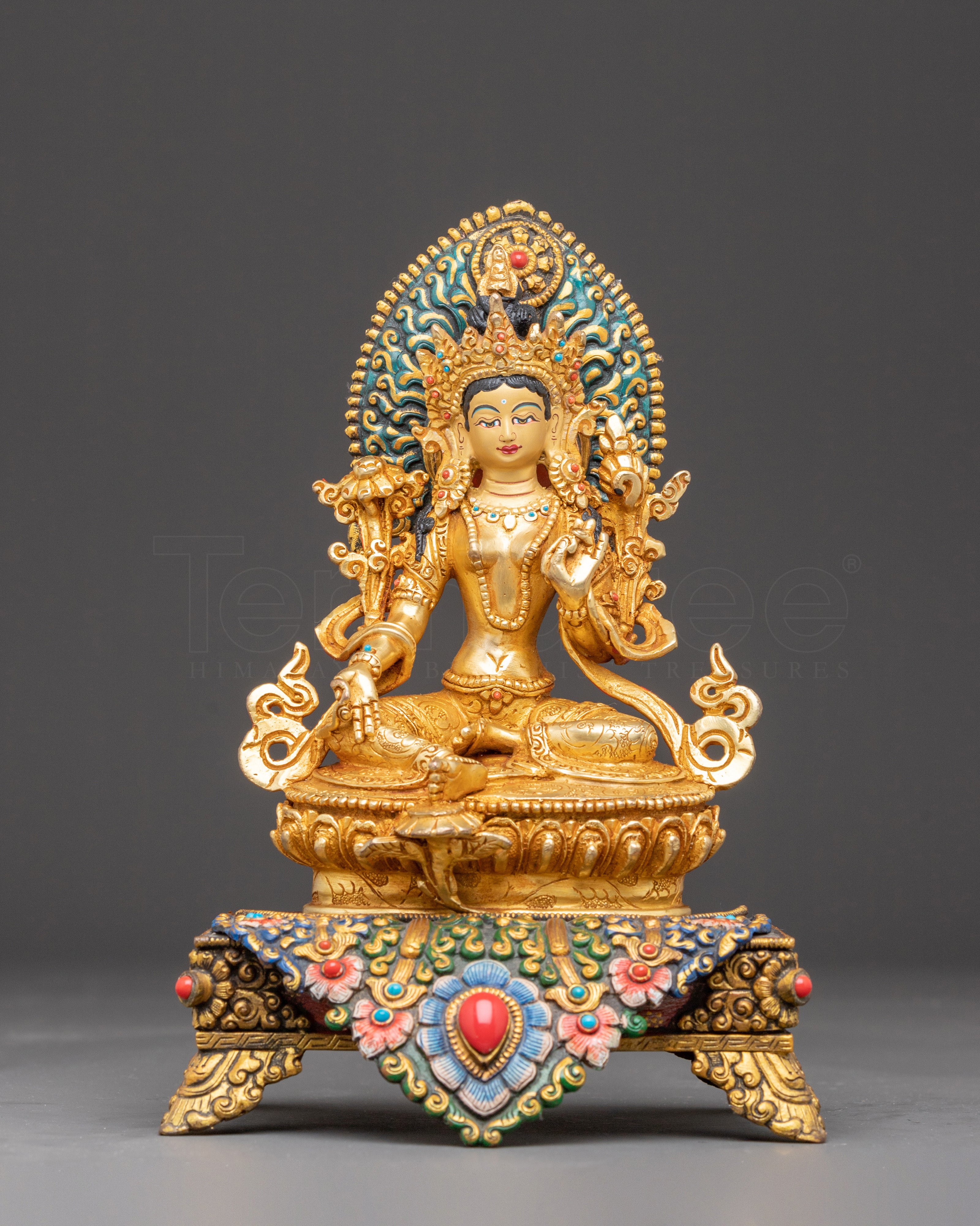 Shyama Tara Statue on Throne | The Goddess of Swift Compassion