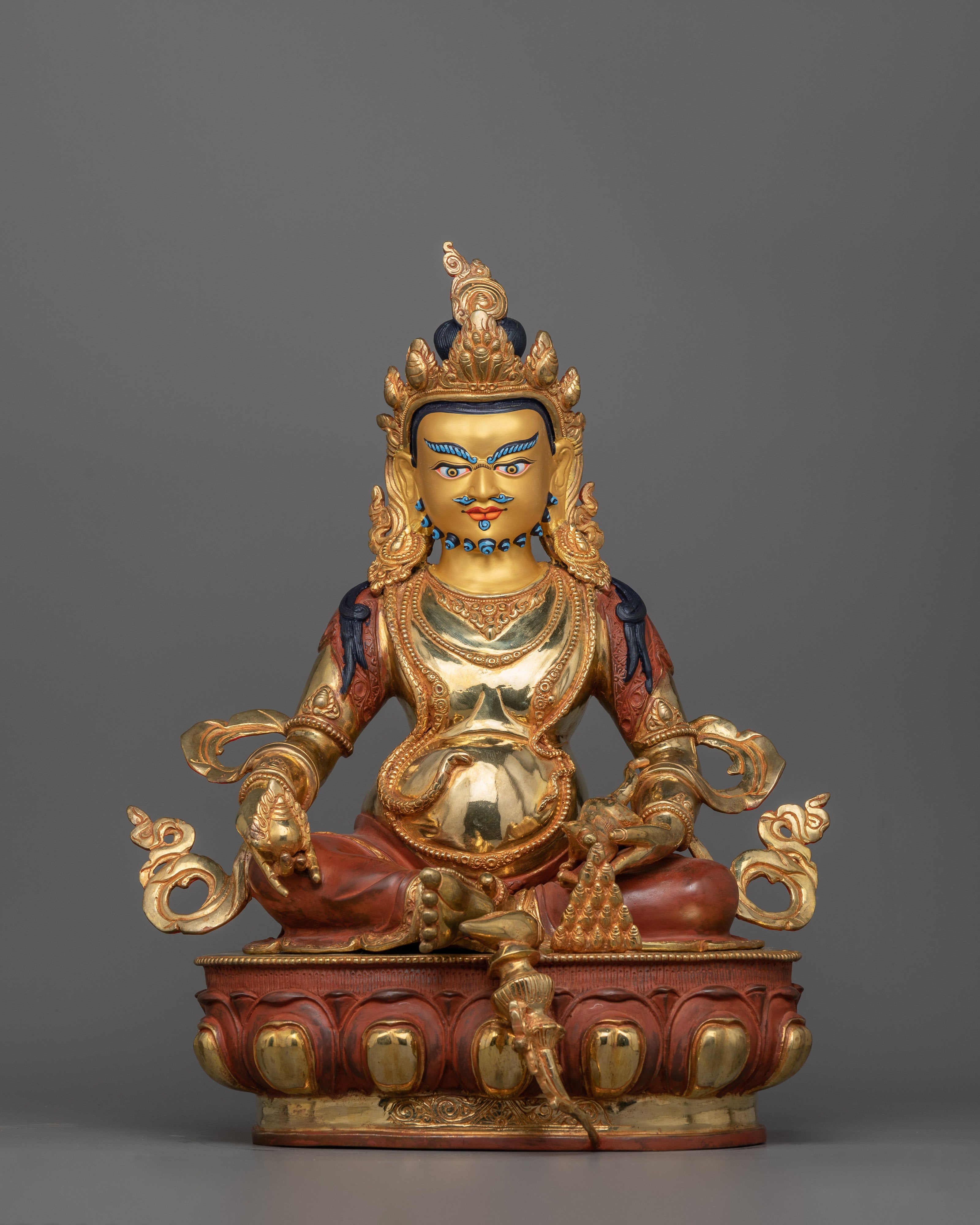 Dzambhala Spiritual Himalayan Hand Carved Statue | Tibetan Buddhist We