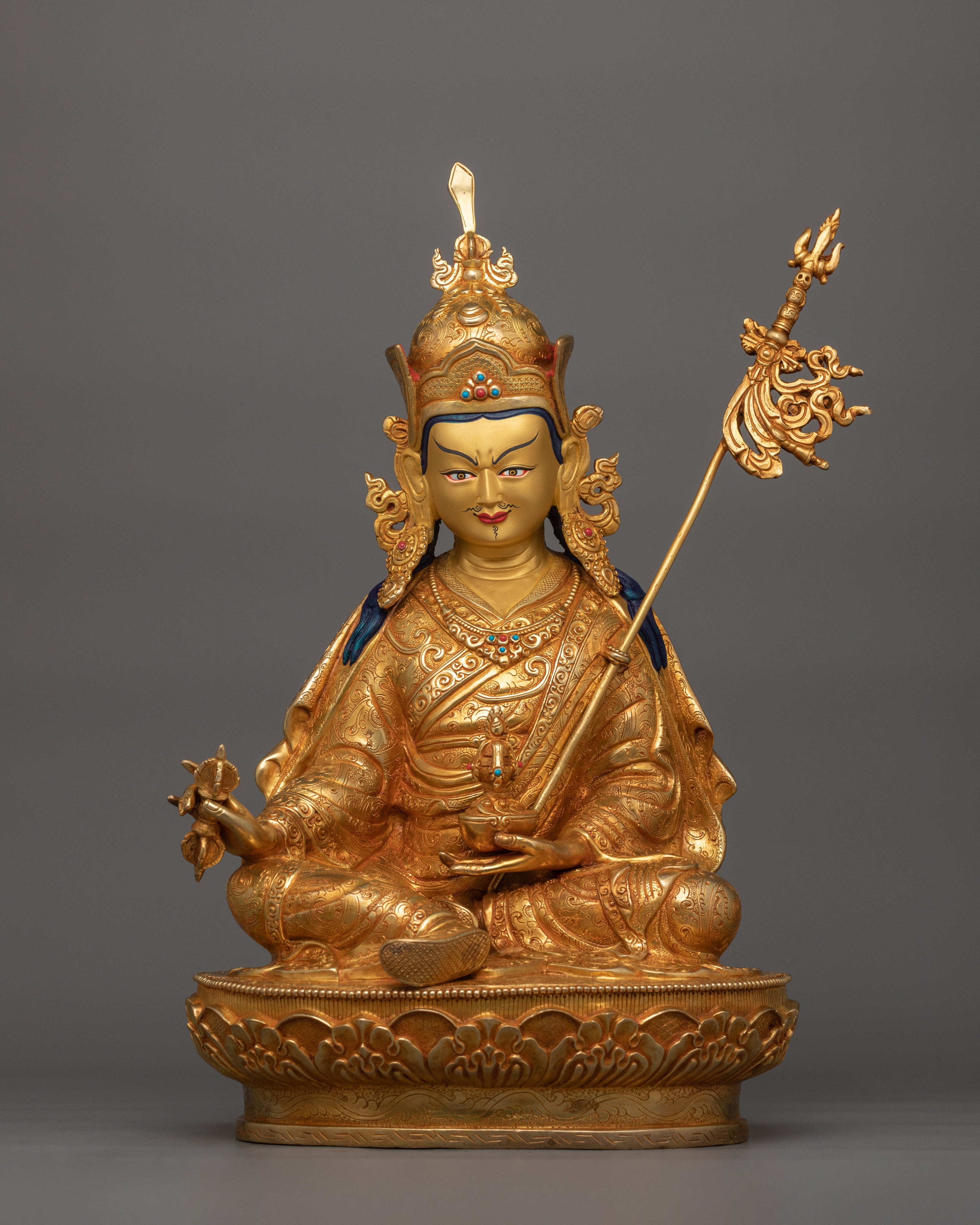 Tibetan Buddhism Guru Rinpoche Tantric Master Statue | Himalayan Buddh