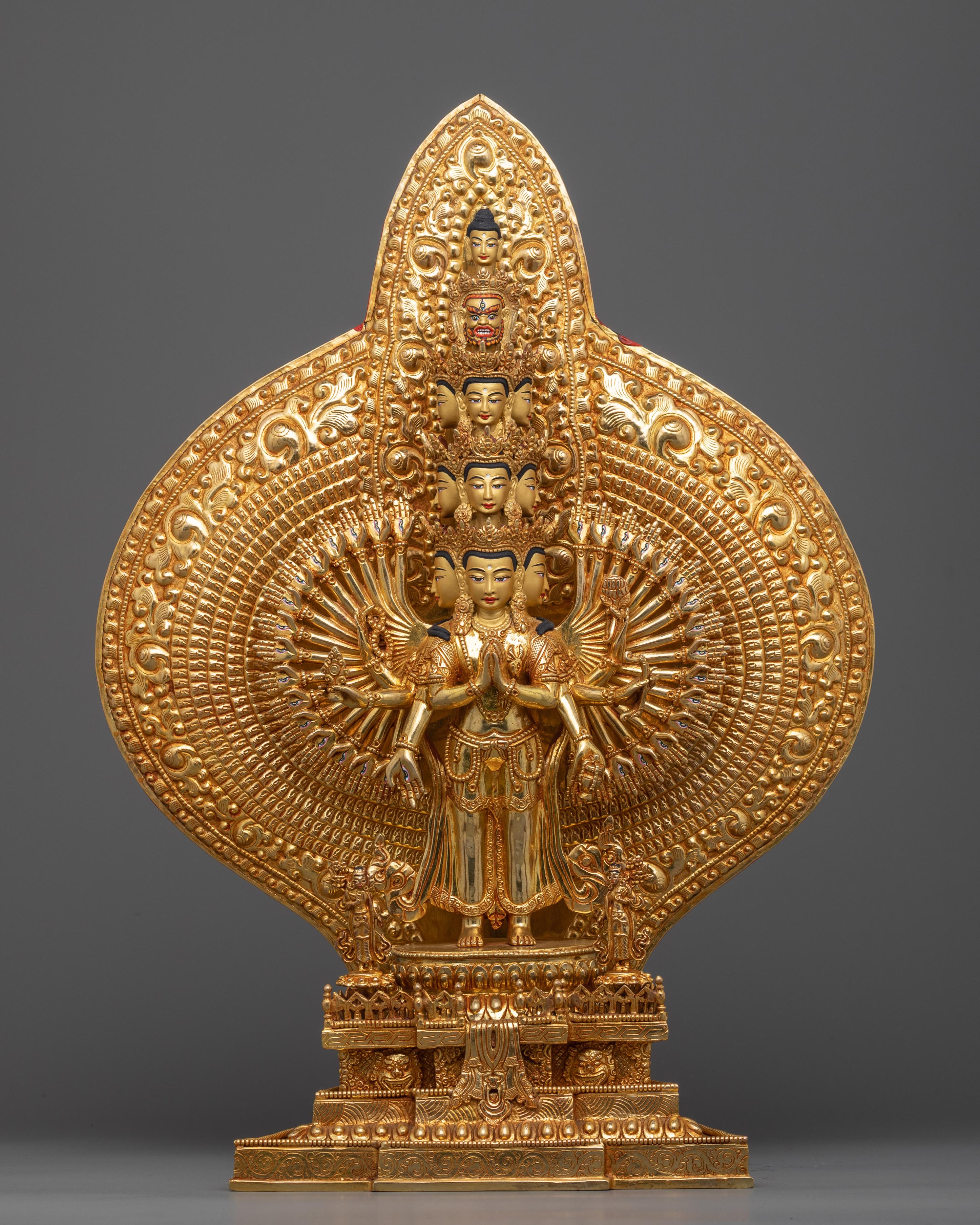 Chenrezig 1000 Arms Statue | Handmade in Nepal, Himalayan Buddhist Art