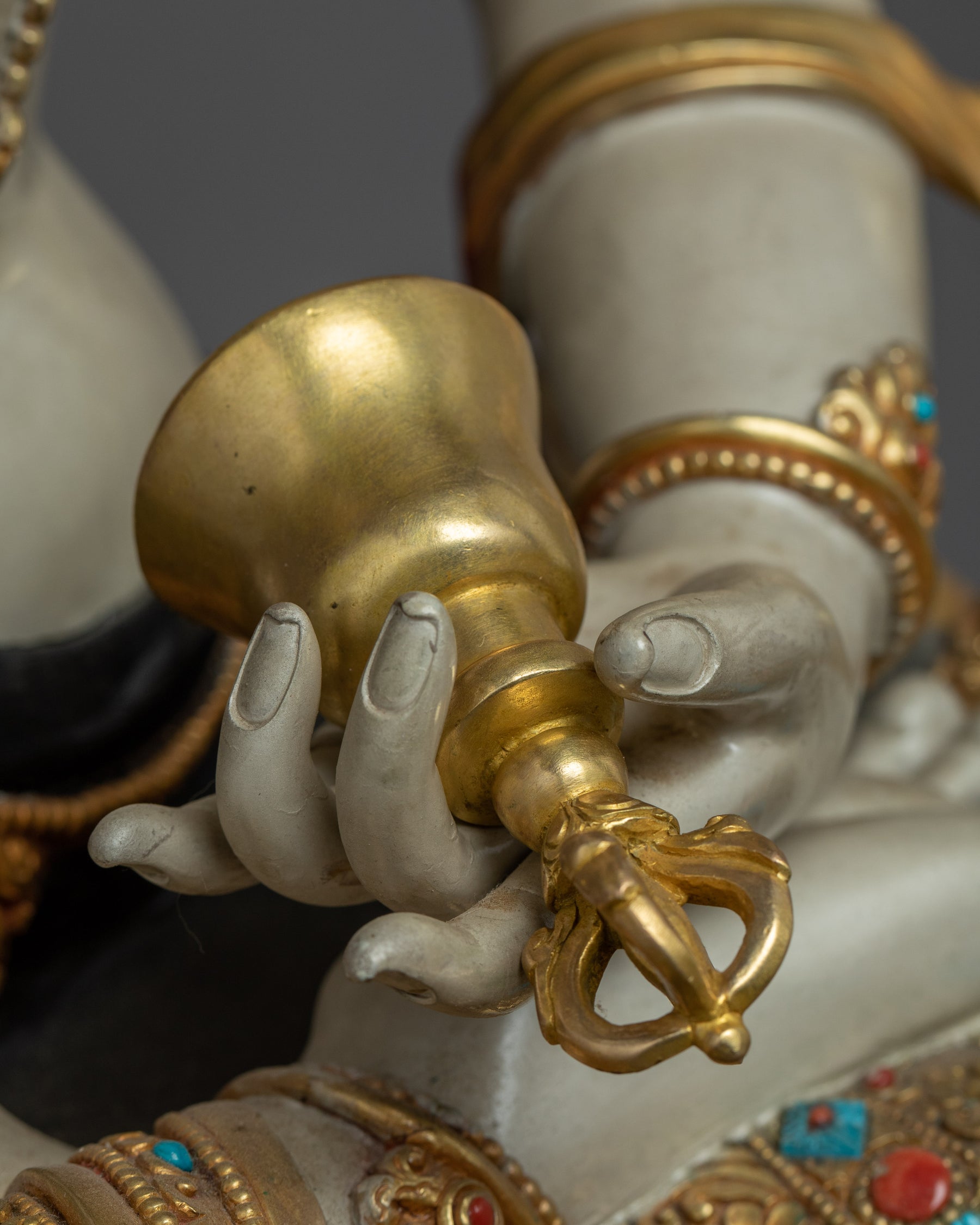 Vajrasattva Purification Statue | Gold-Plated Himalayan Artwork Of Vaj