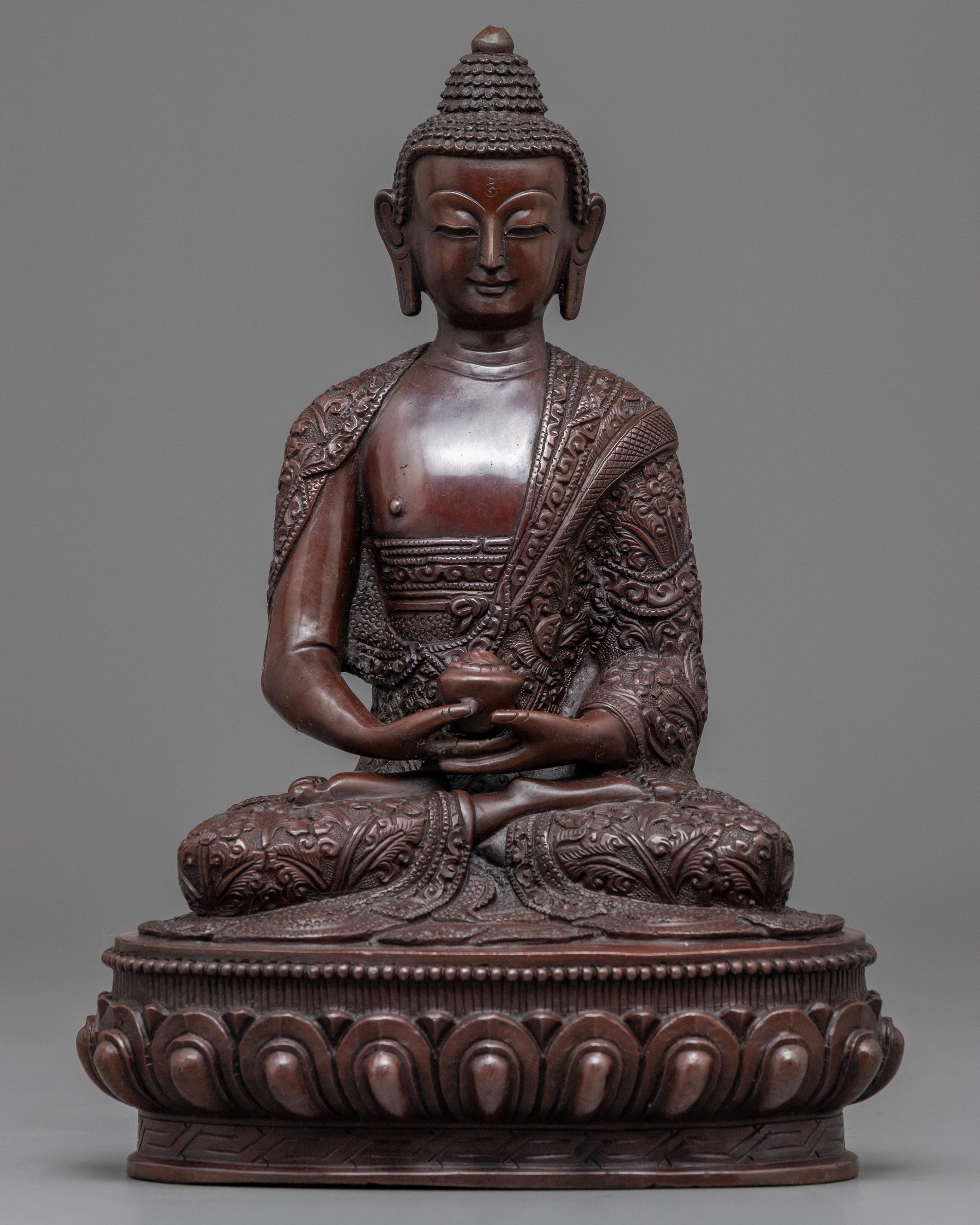 Traditional Buddha Amida Sculpture | Ancient Himalayan Art