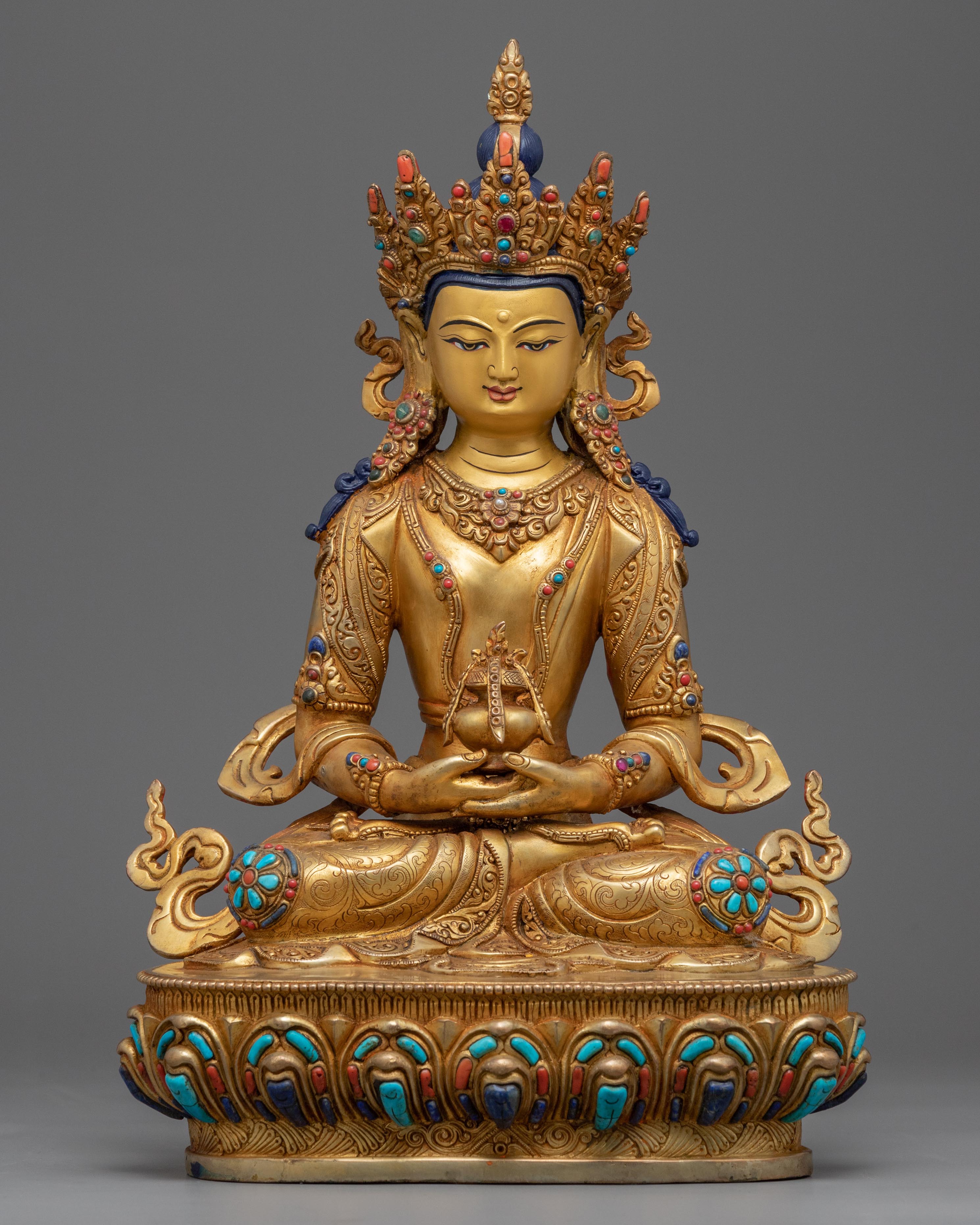 Amitayus Long Life Sutra | Hand-Carved Celestial Buddha Statue For Pra