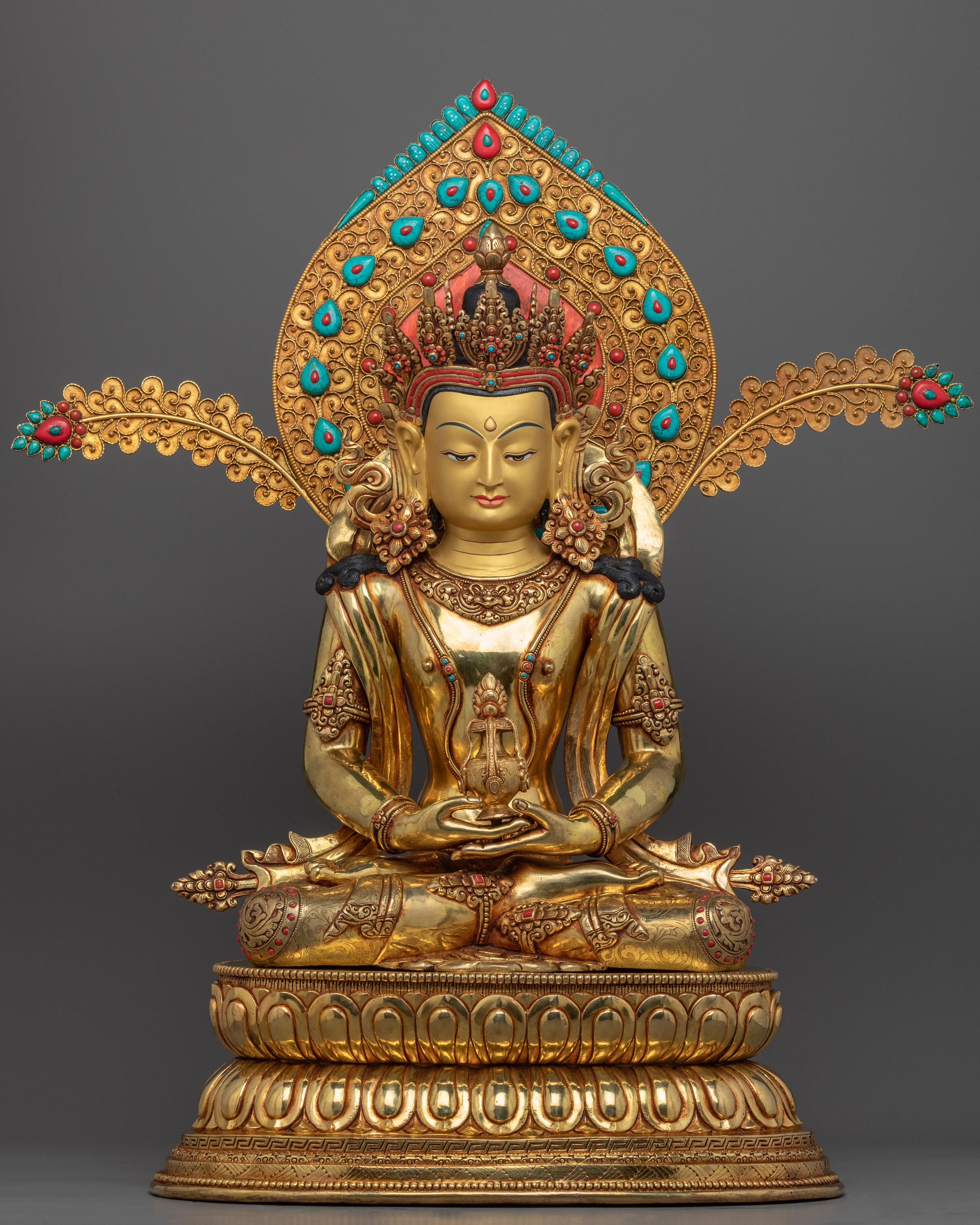 Amitayus Long Life Mantra Practice Statue | Traditional Tibetan Deity