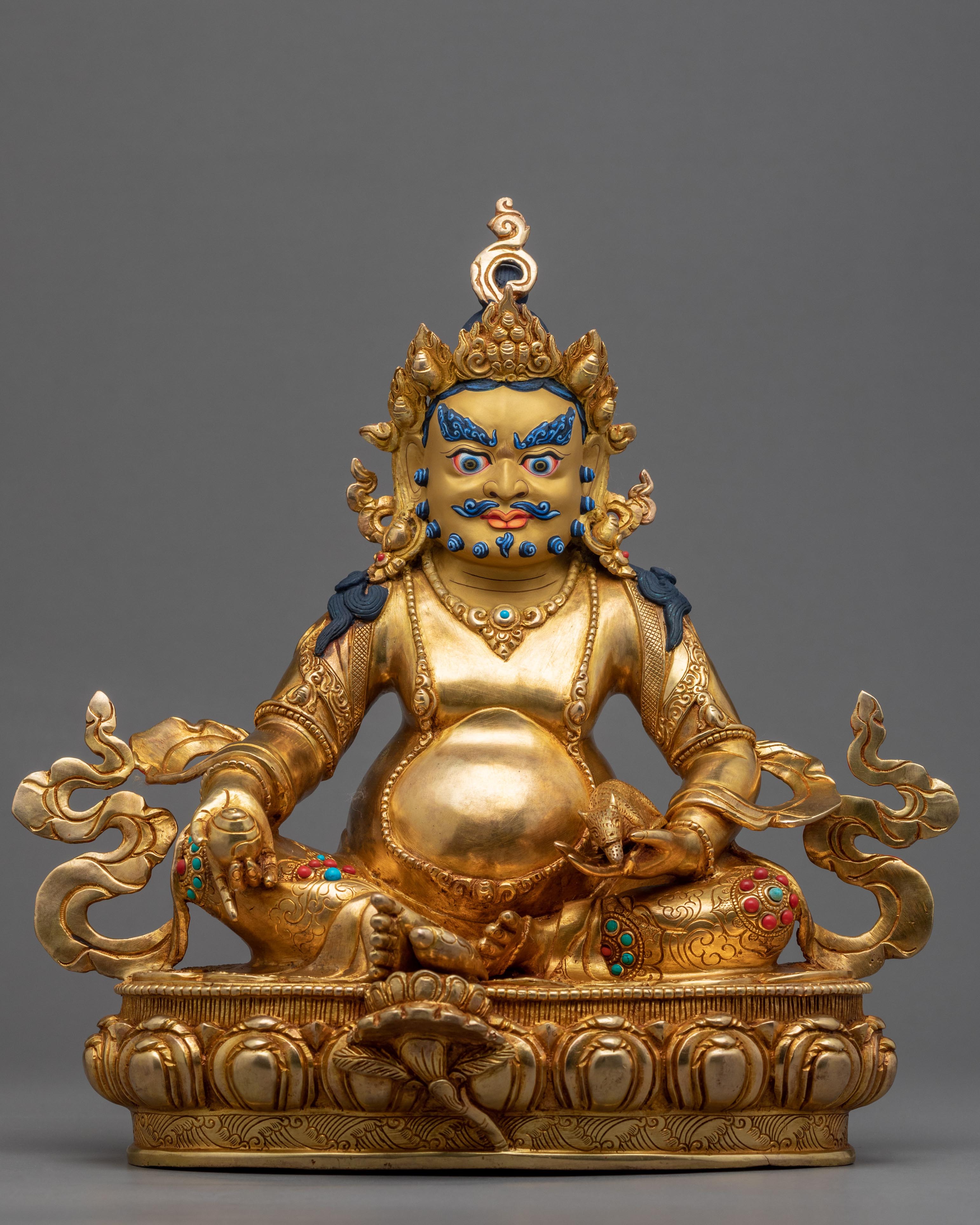 Deity Of Wealth And Prosperity Statue | Traditional Dzambhala Artwork
