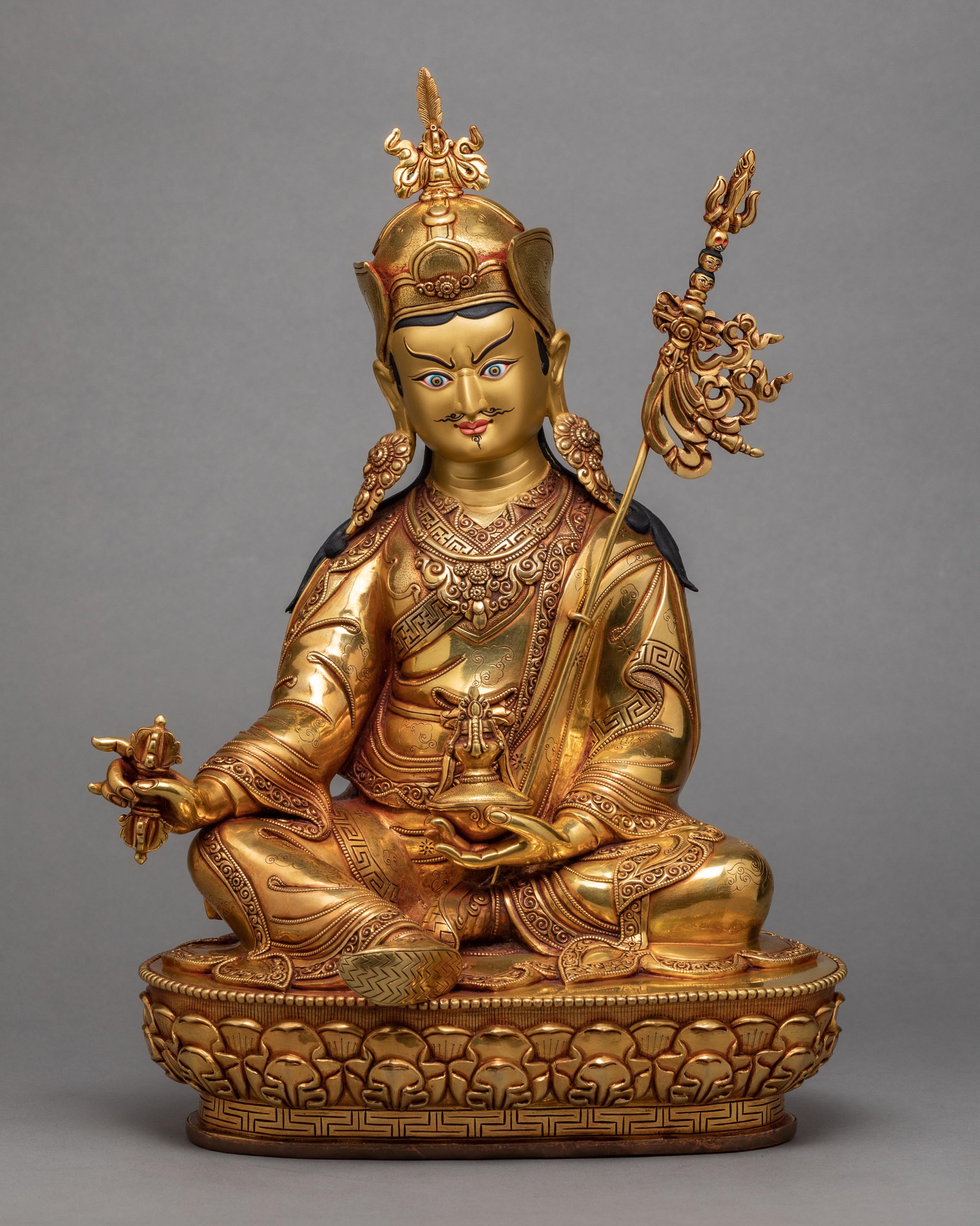 Traditional Guru Rinpoche Statue | Padmasambhava | Tibetan Sculpture A
