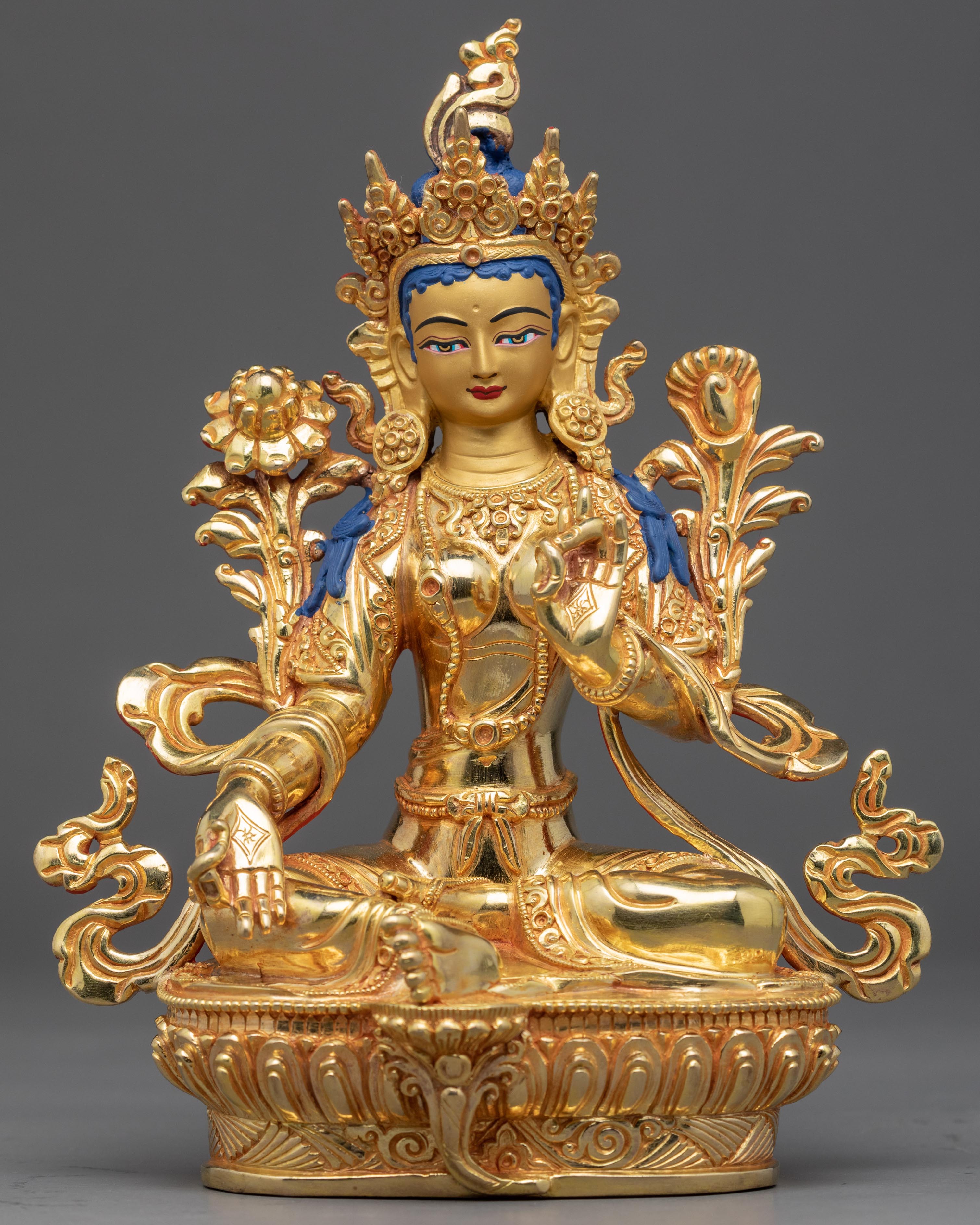 Female Buddha Green Tara Sculpture | Female Buddha Art
