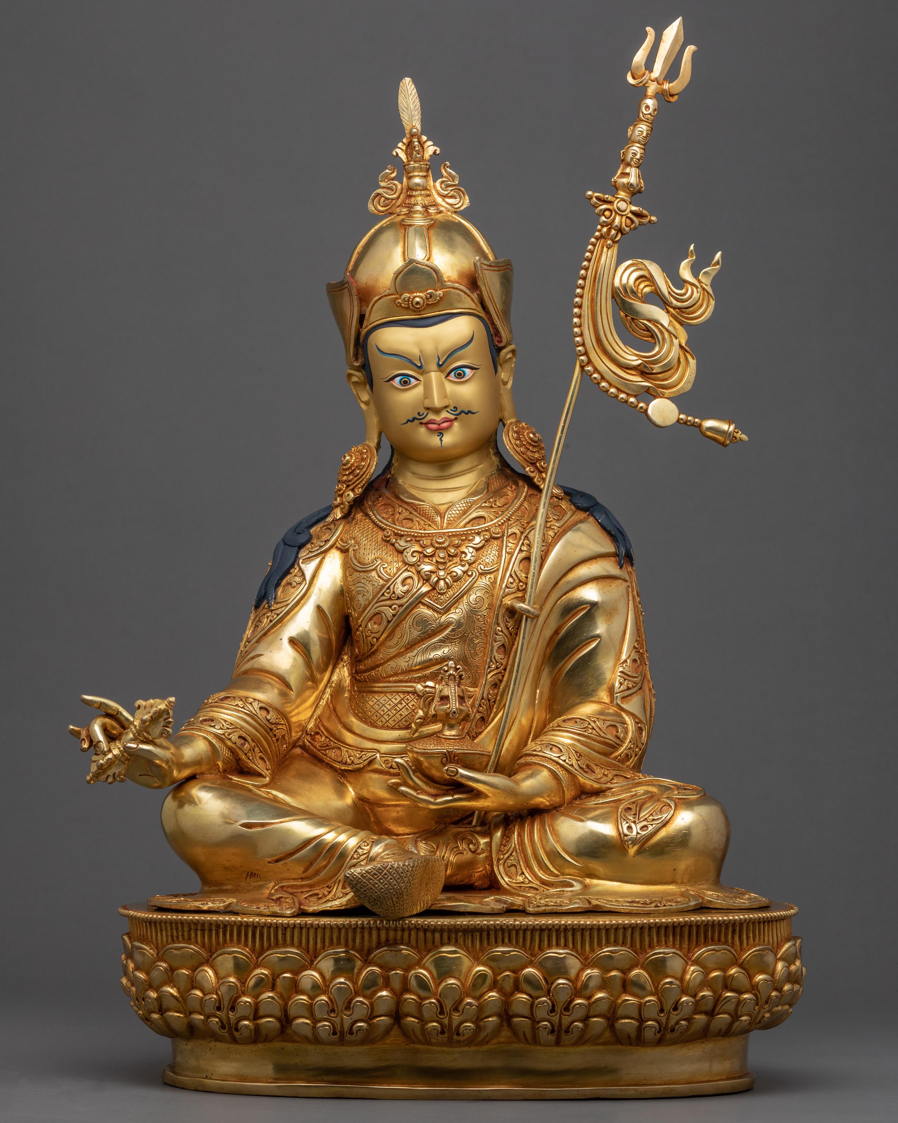 The Lotus Born Guru Rinpoche | Hand Carved Himalayan Statue