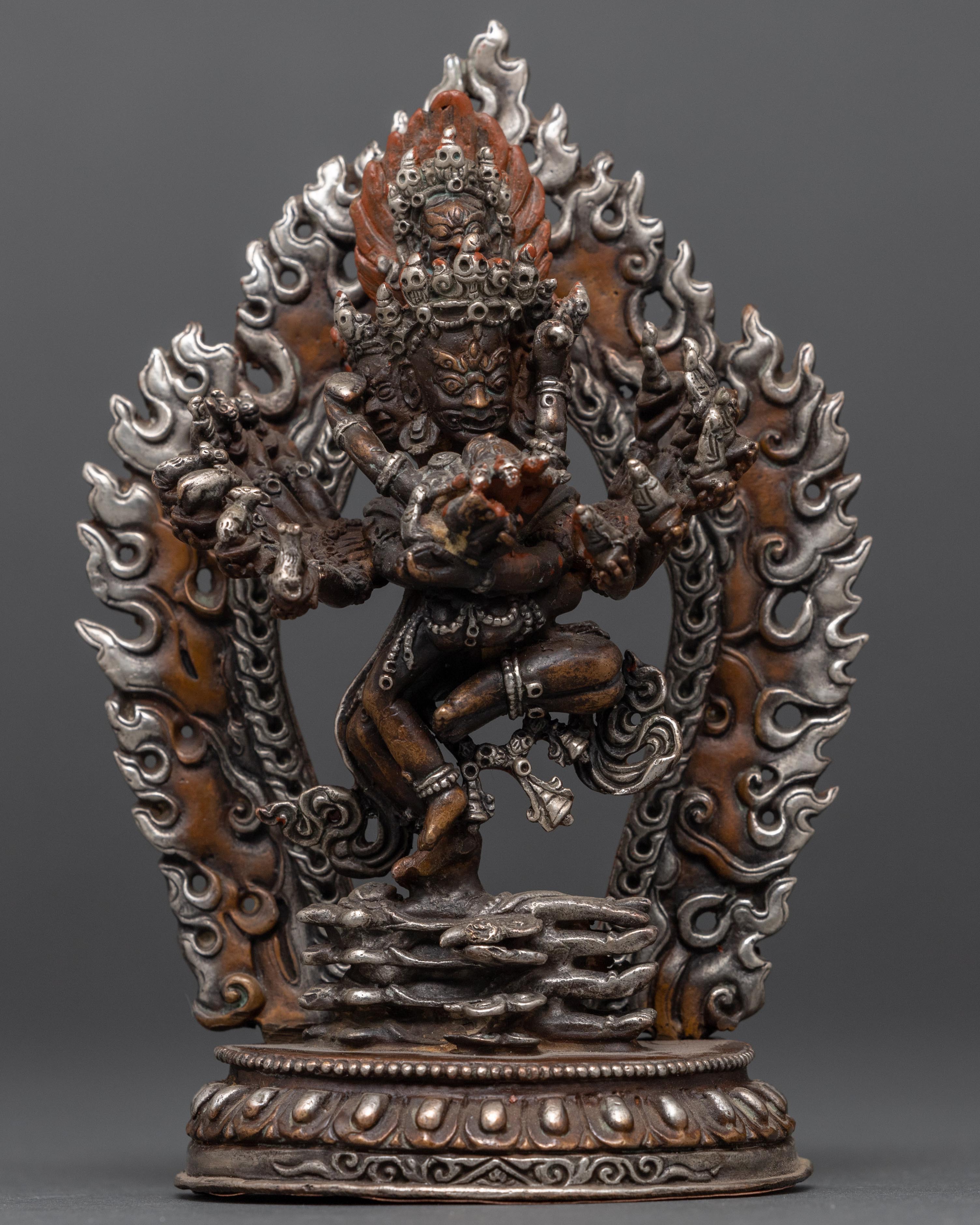 Hevajra Statue | Buddhist Deity With Oxidized Copper Body With Consort