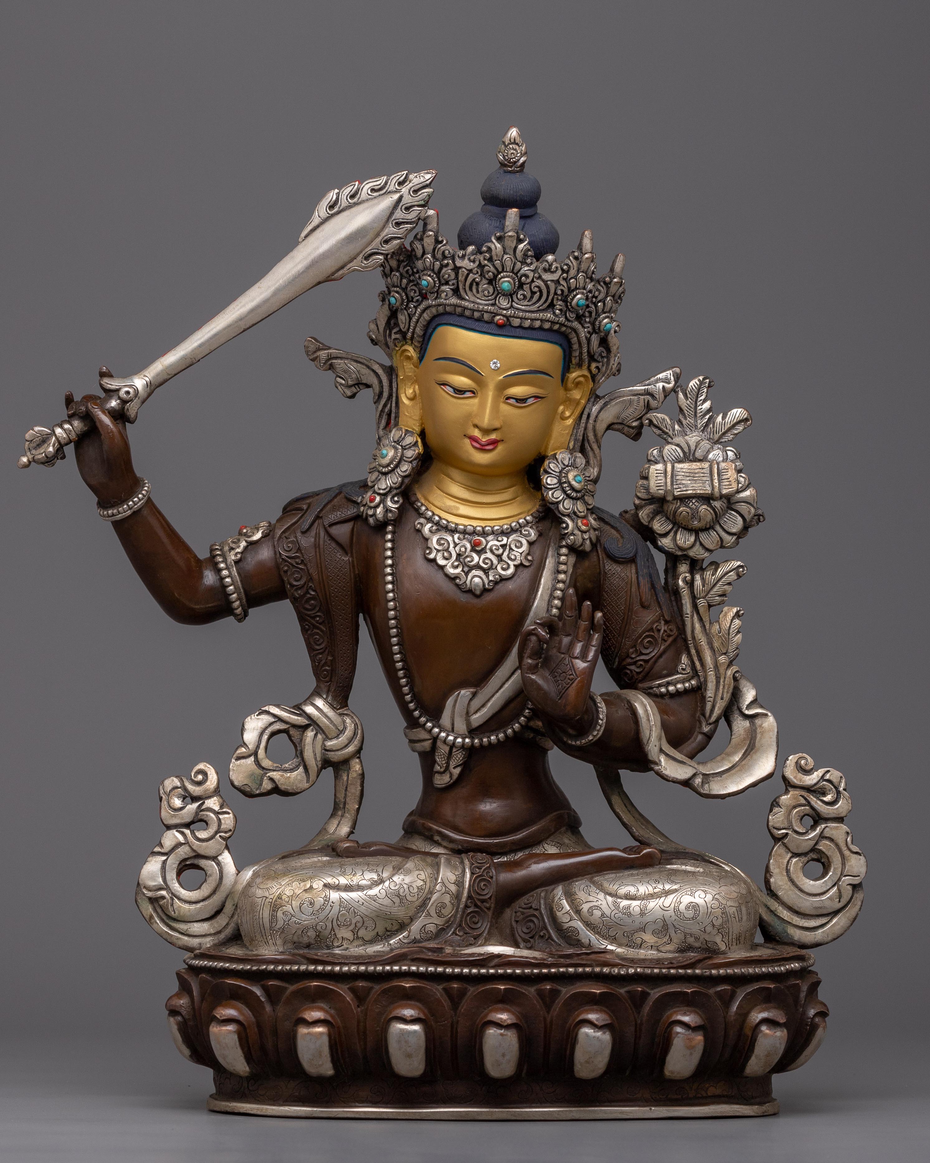 Bodhisattva Manjushri Mantra Practice Statue | The Embodiment of Wisdo