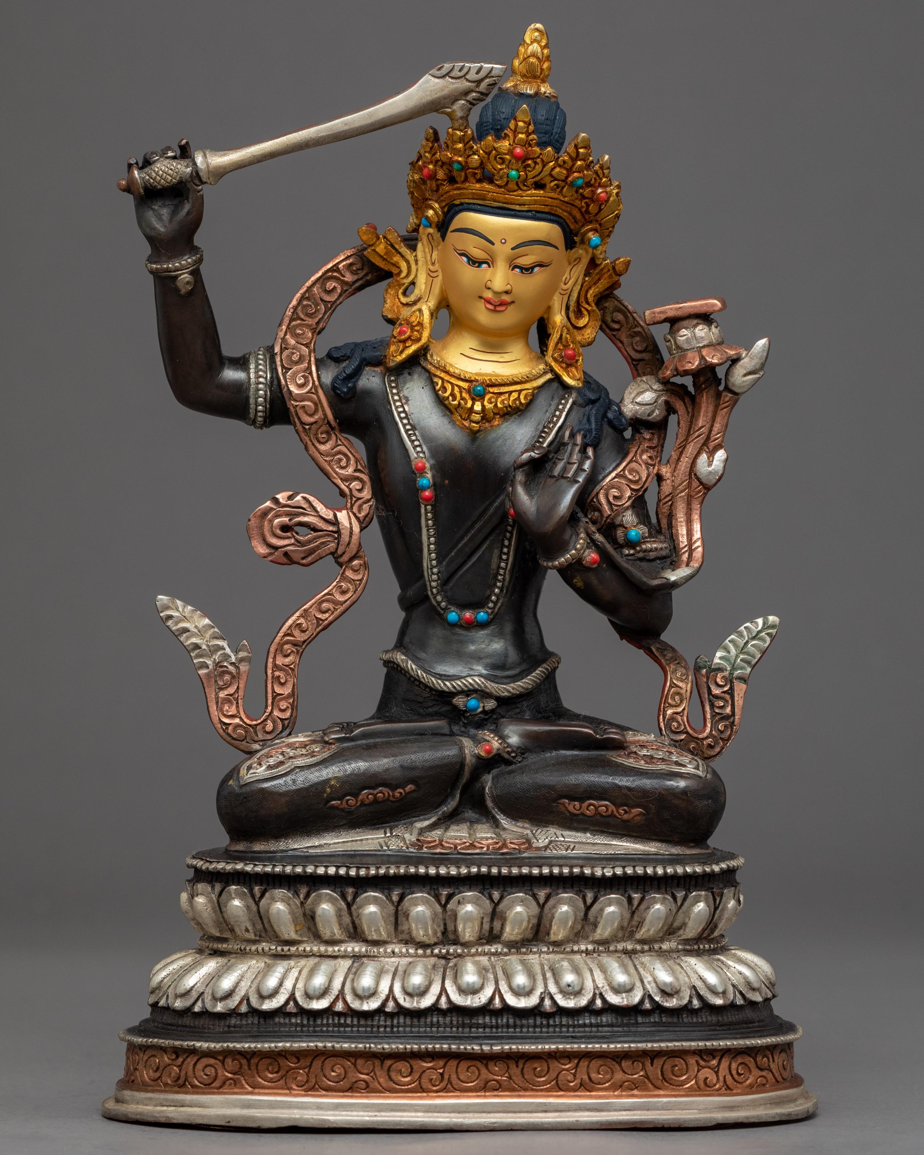 Manjushri Sculpture Sword | Handmade Himalayan Art