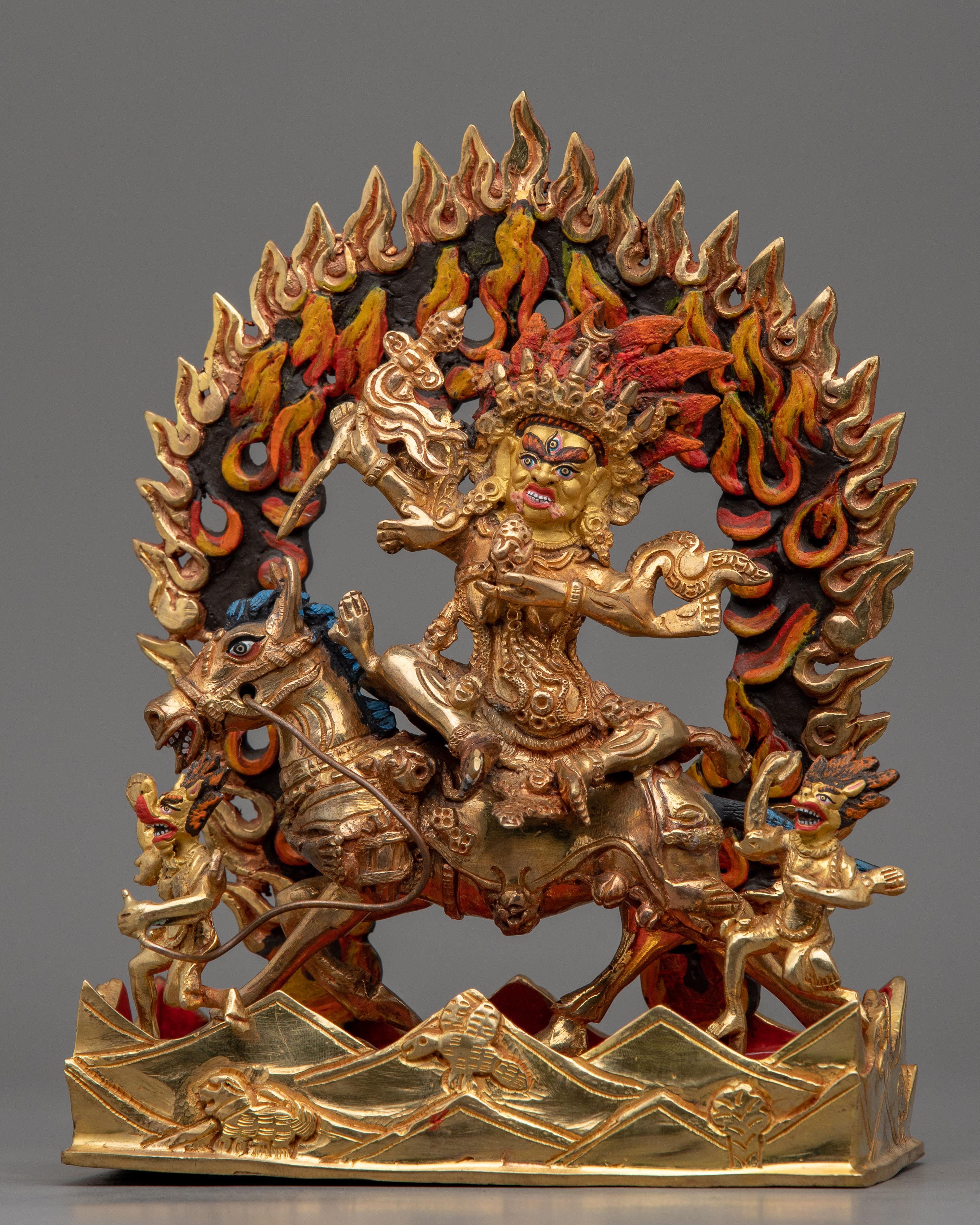 Palden Lhamo Empowerment Sculpture | Gold Gilded Traditional Buddhist