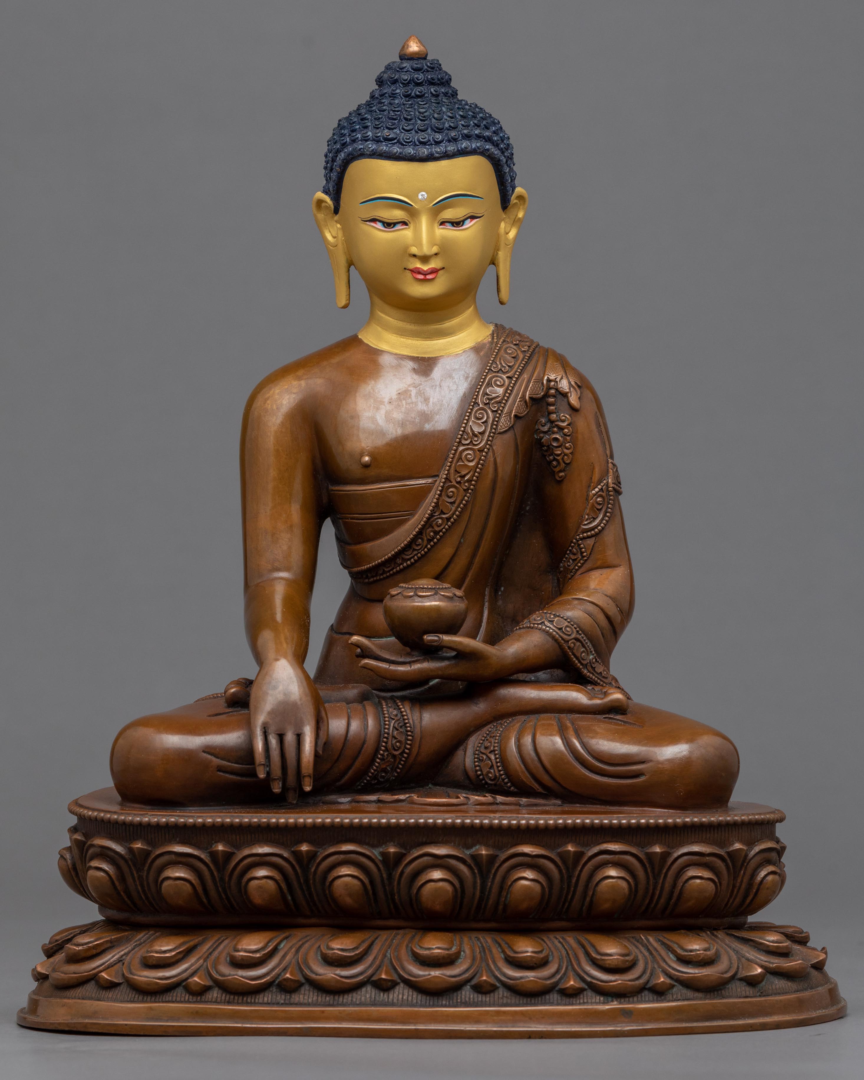 Traditional Buddha Tibetan Statue | 24K Gold Hand Carved Statue
