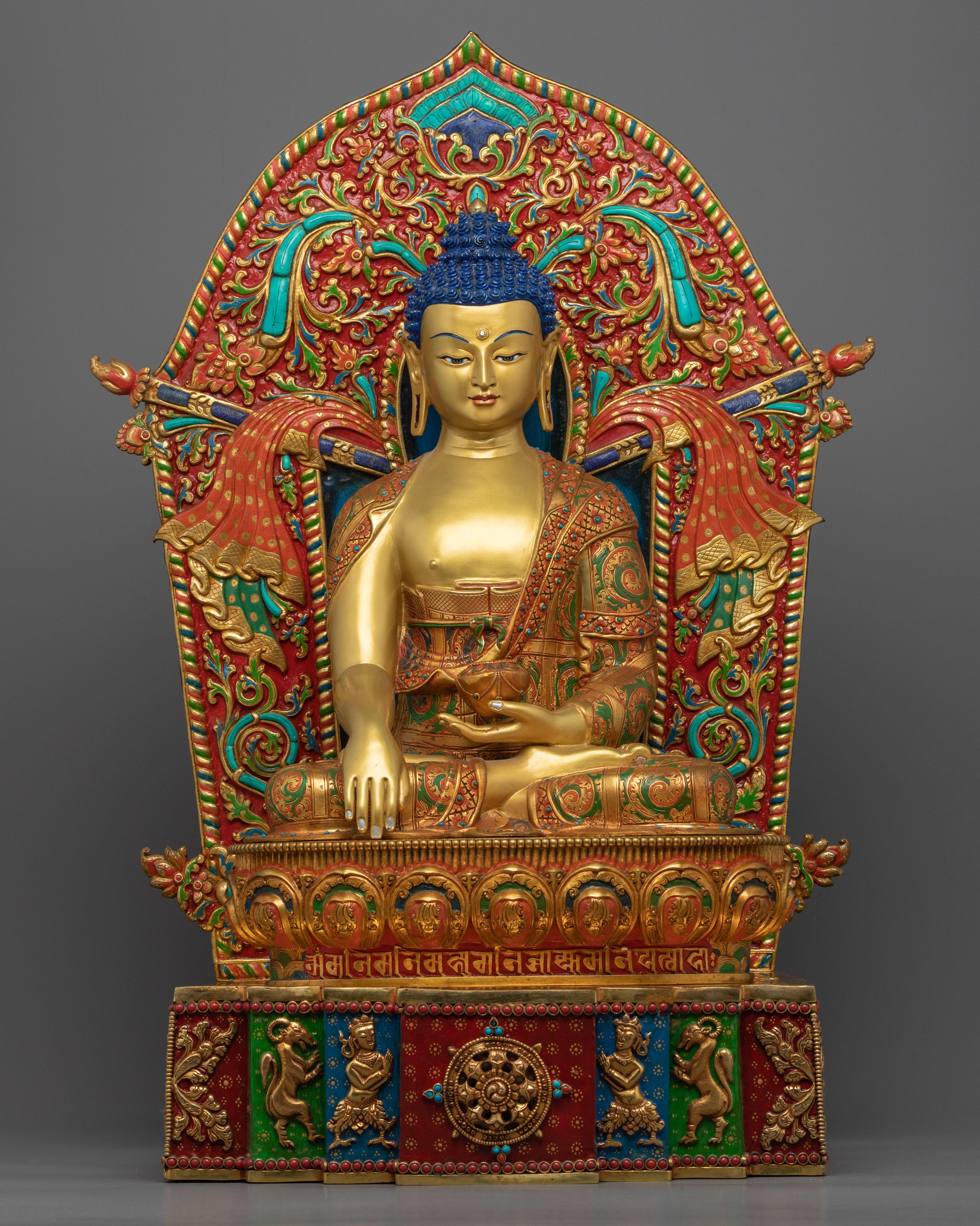 Hand-Carved Fasting Buddha Shakyamuni Statue | Buddhist Statue for Med