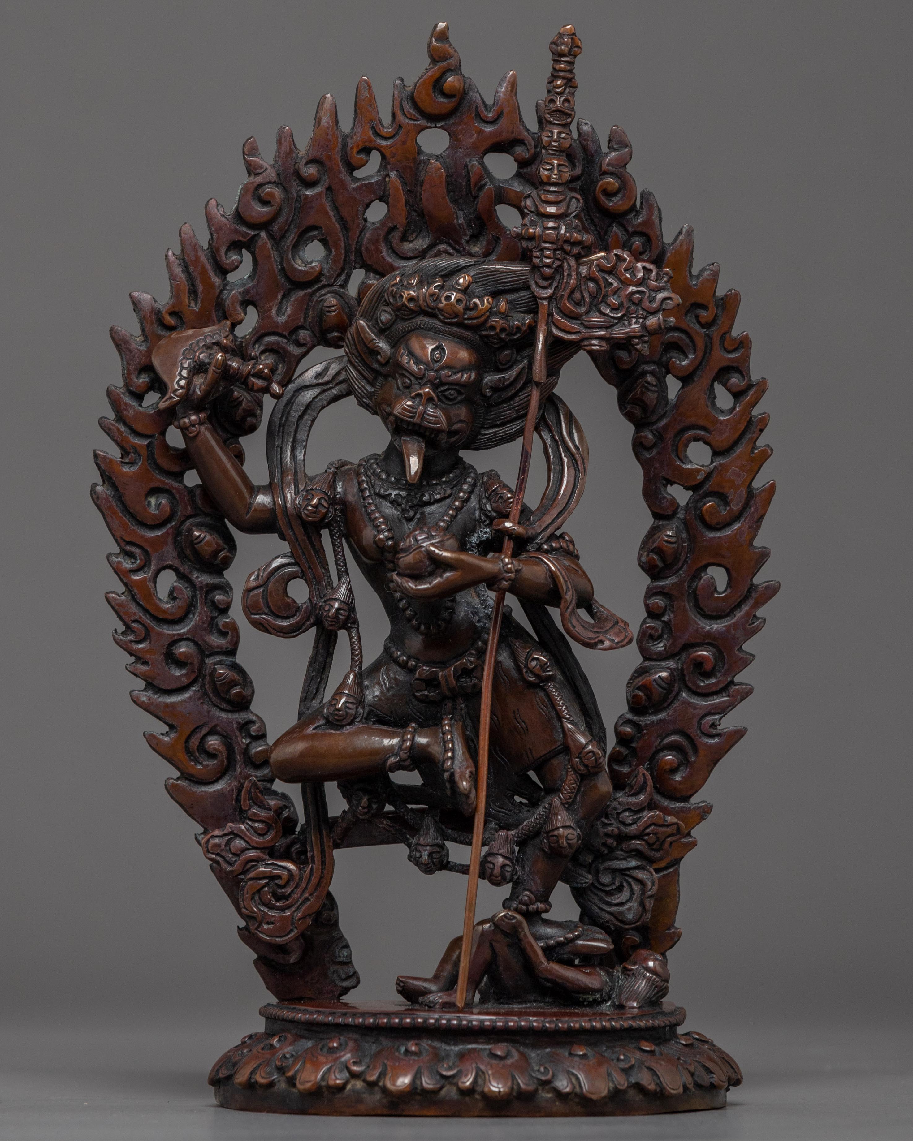 Simhamukha Sculpture Lion Headed Dakini | Hand Carved Himalayan Art
