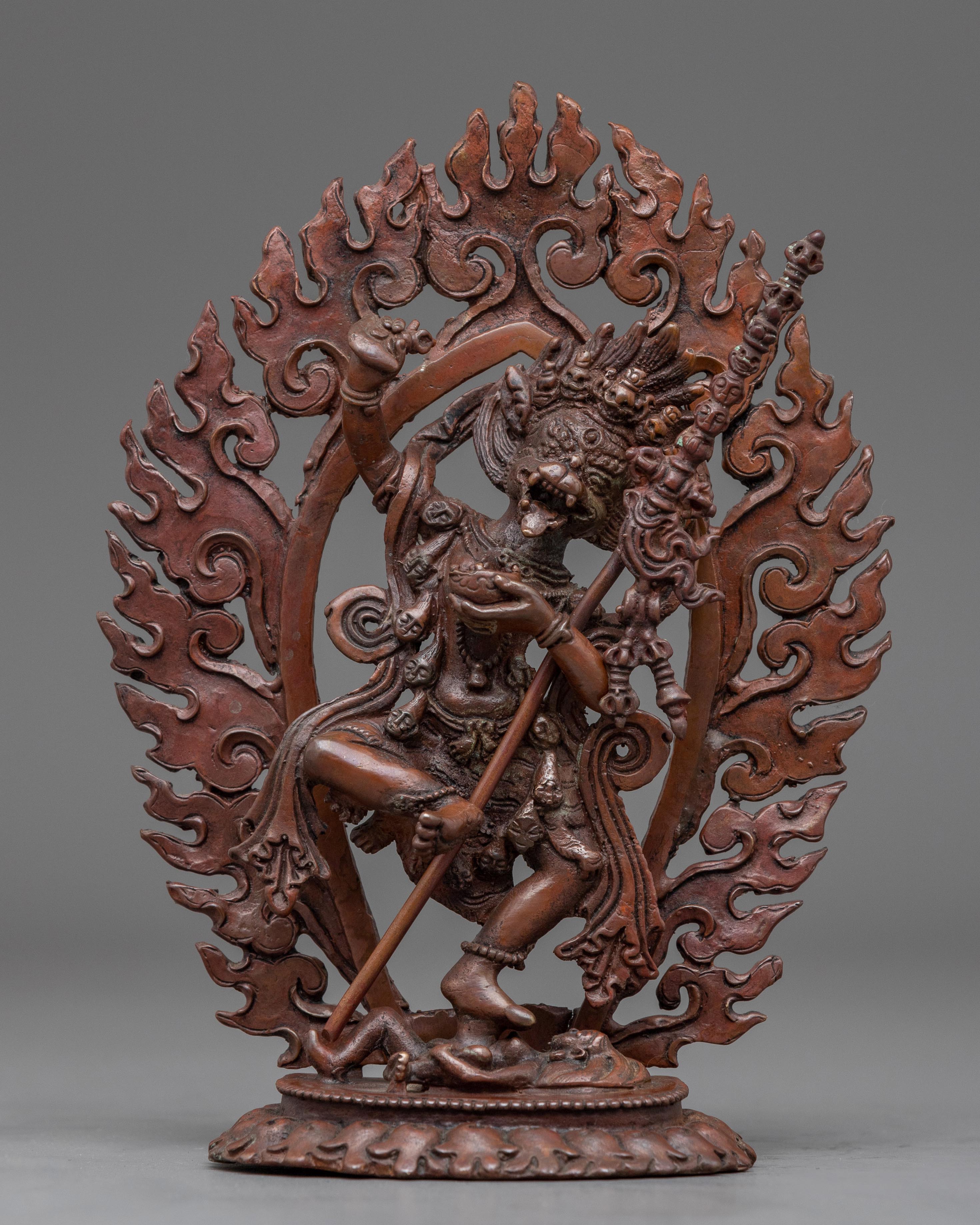 Simhamukha Dakini | Stunning Oxidized Copper Statue