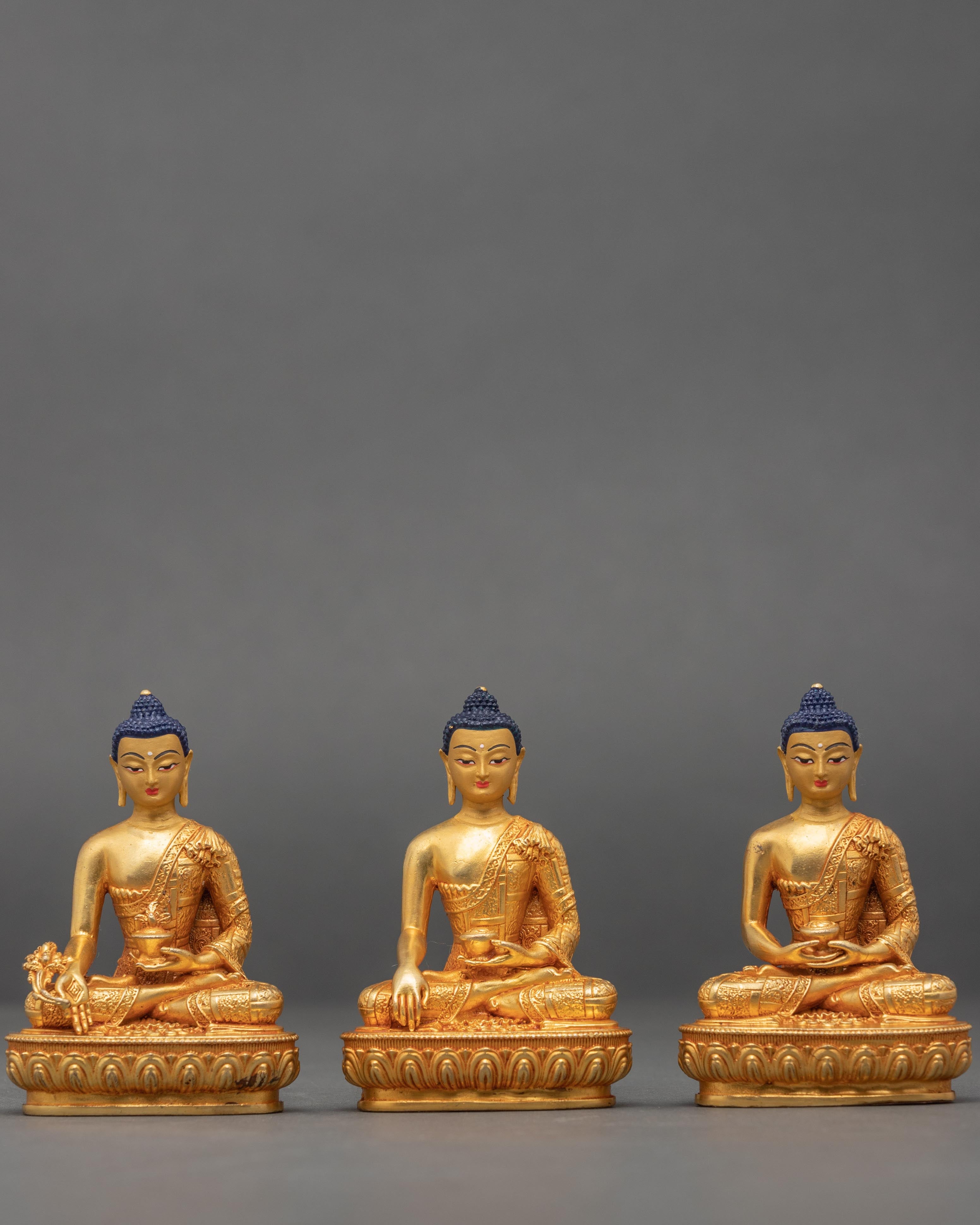 Three Wise Buddha Statues | Set of Tibetan Himalayan Art