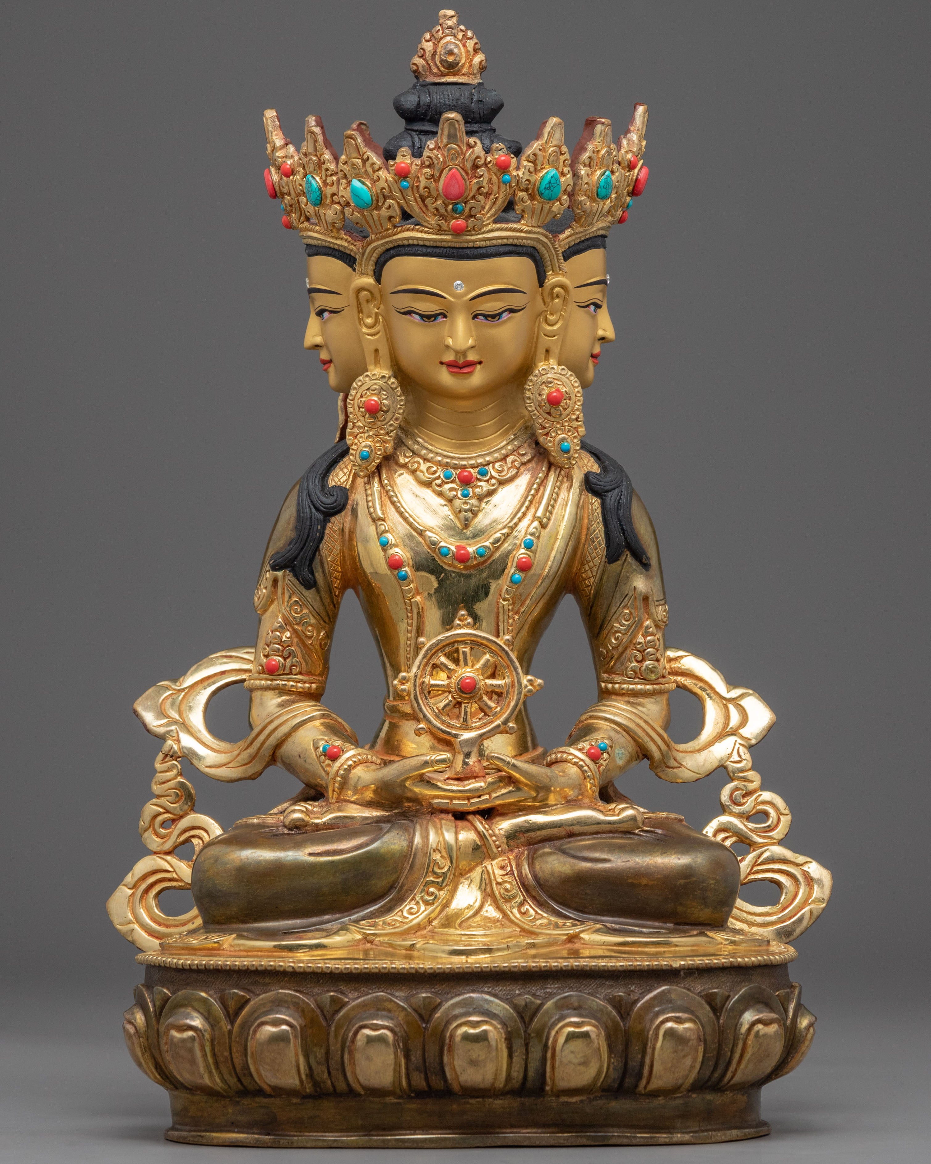 Dhyani Buddha Vairocana Statue | Traditionally Made Himalayan Sculptur