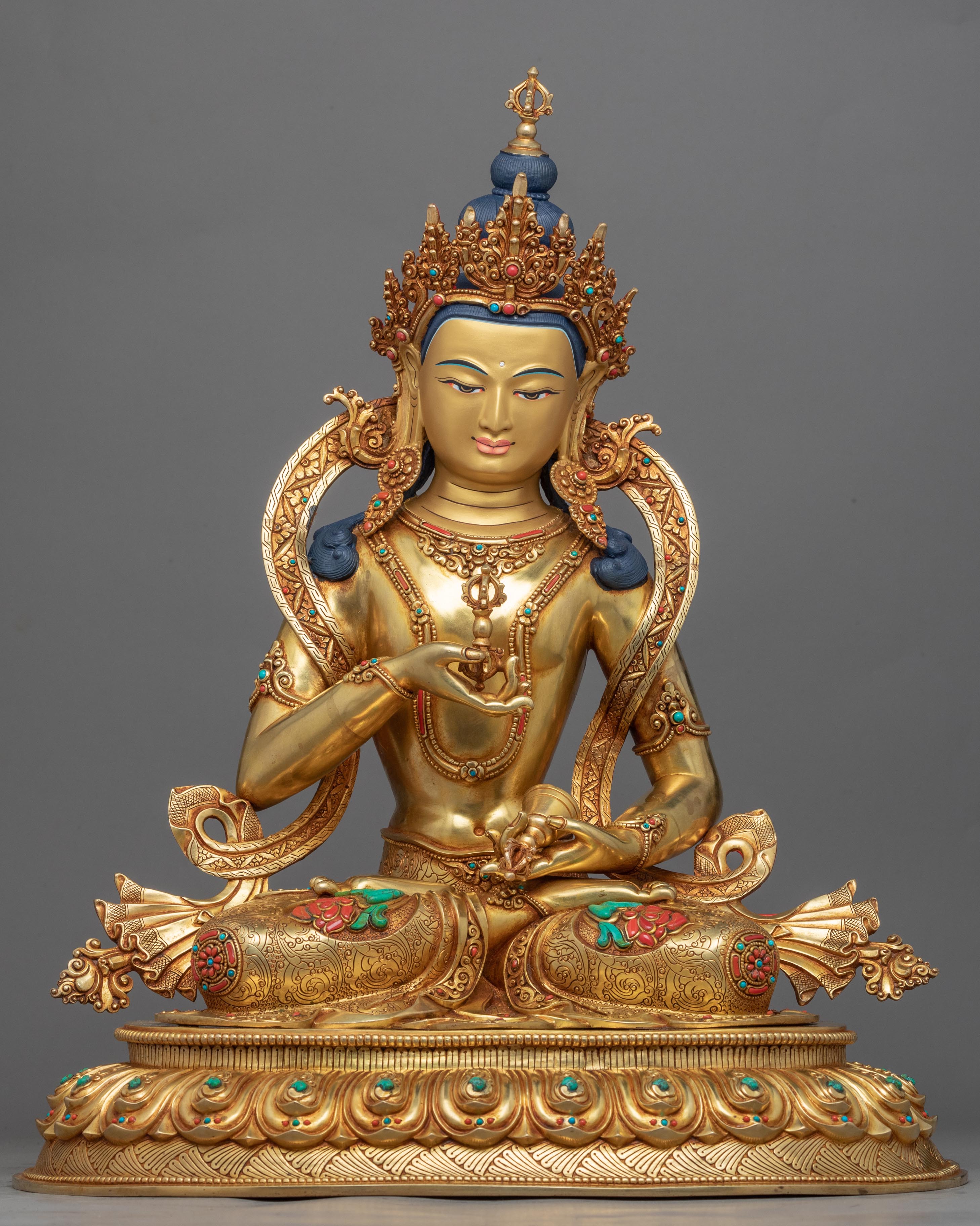 Gold Gilded Sculpture For Vajrasattva Chant | Himalayan Traditional Ma