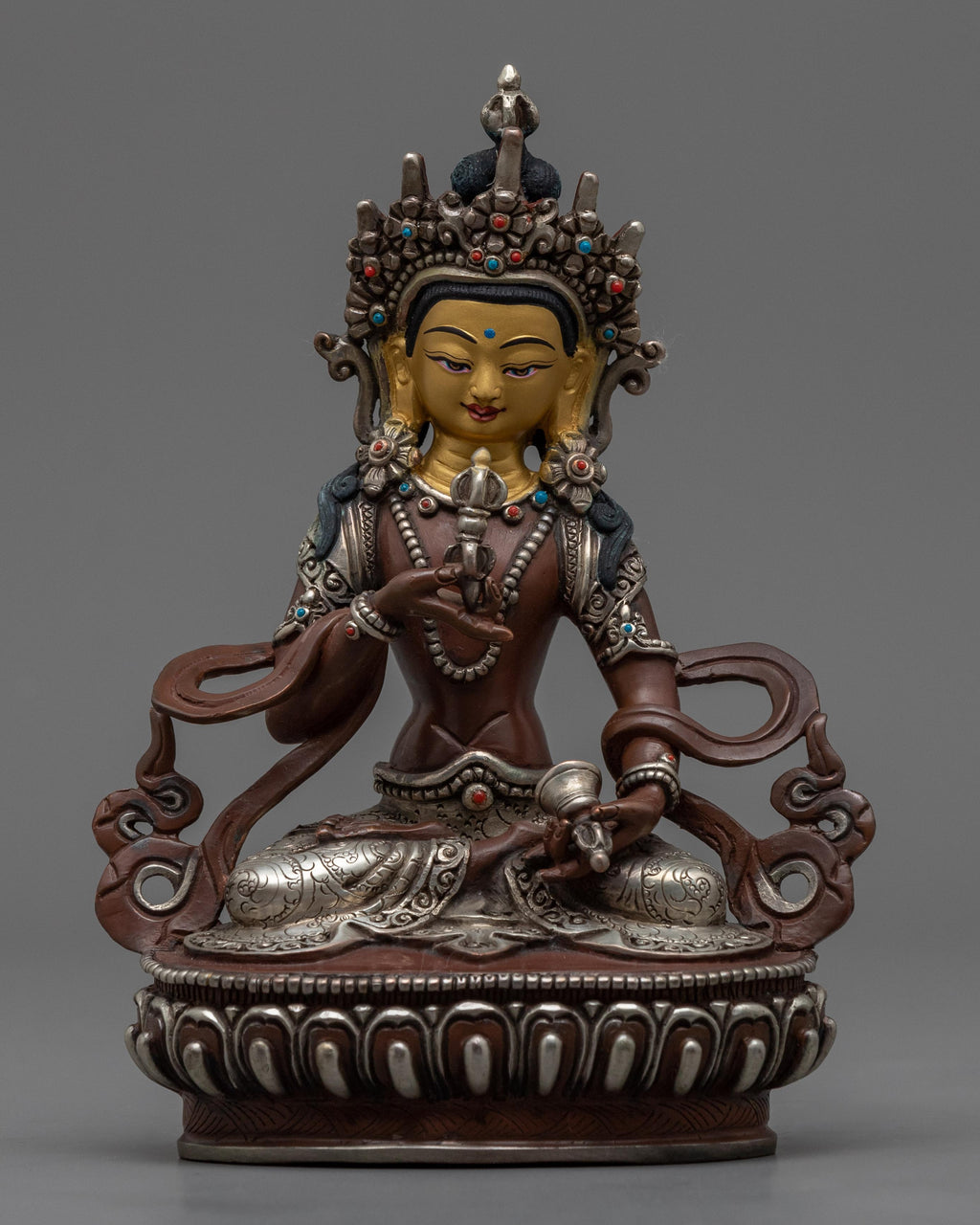 Vajrasattva's Om Vajrasattva Hum Mantra | 24k Gold Gilded Sculpture