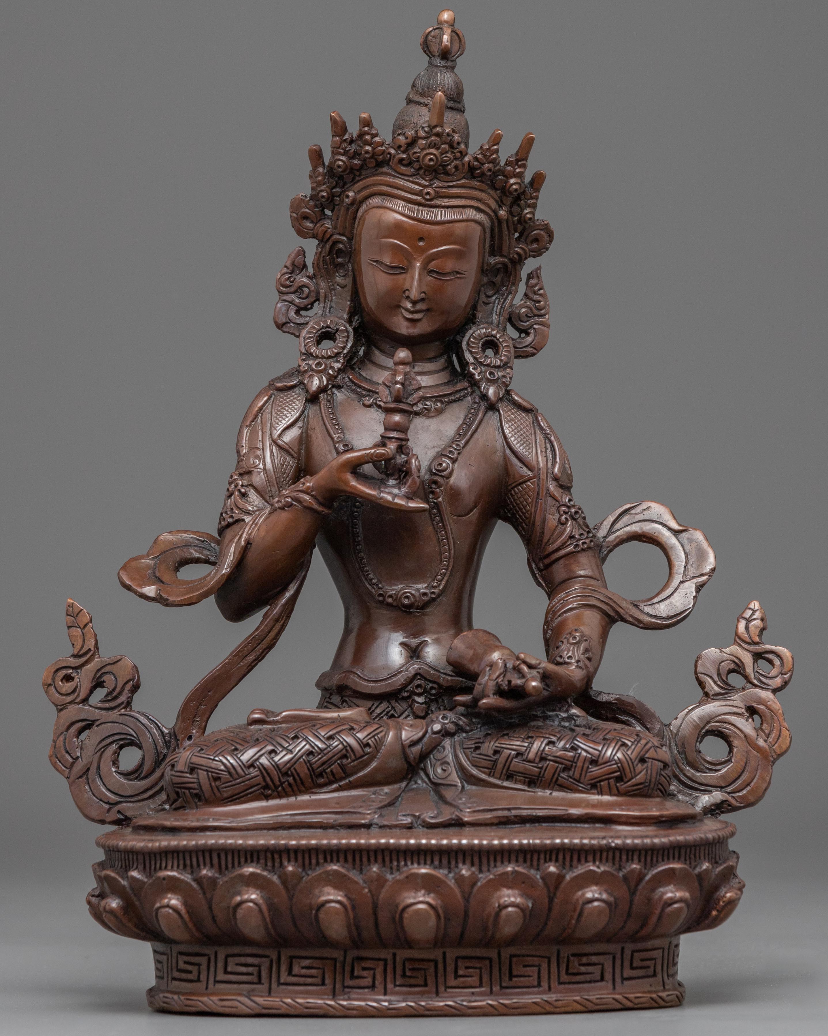 Buddhist Dorsem Lama Chopa | Vajrasattva Vintage Oxidized Statue